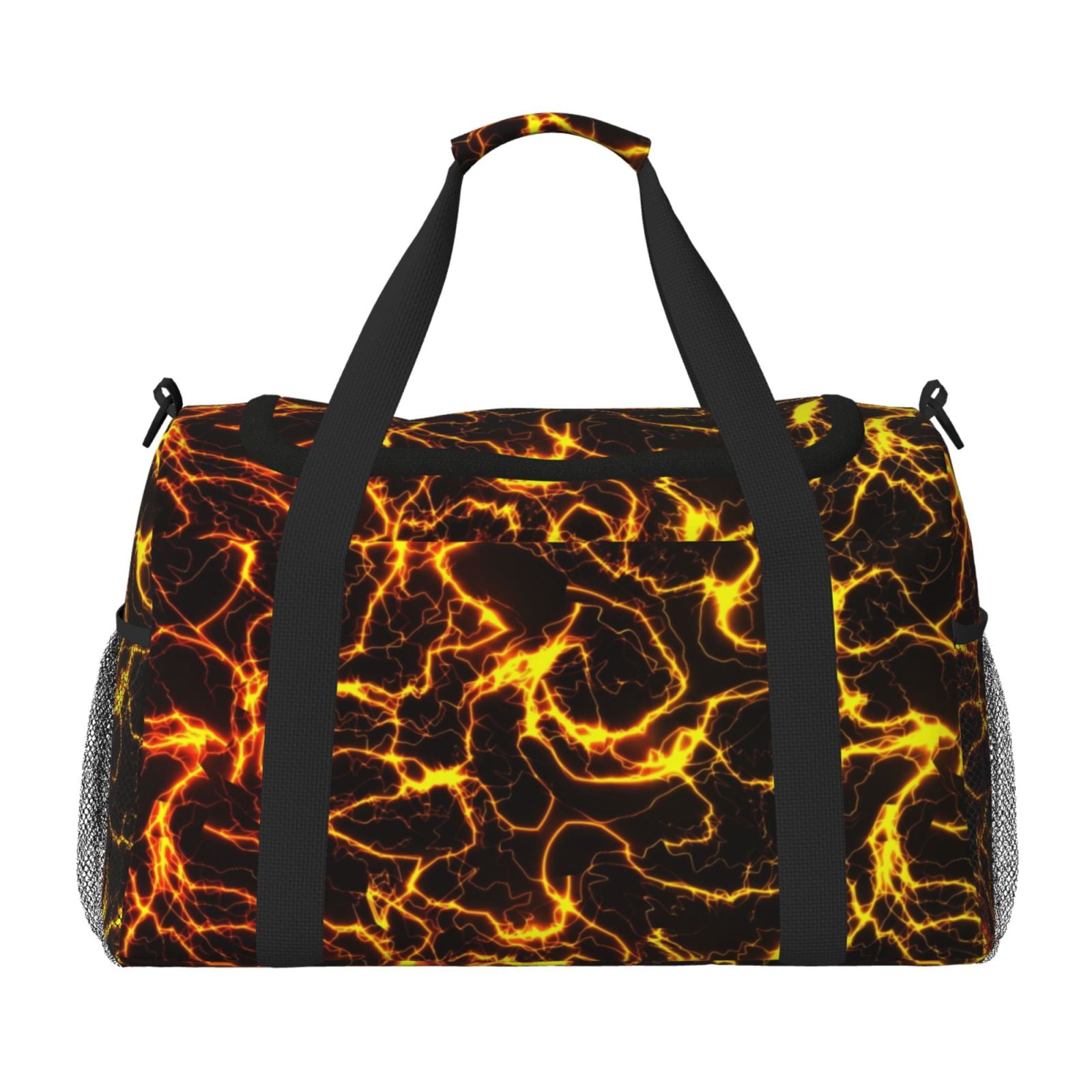 Bingfone Orange Lightning Print Travel Duffel Tote Bag,Waterproof ...