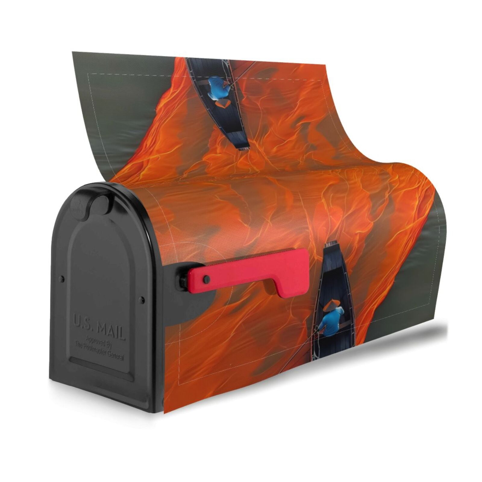 Bingfone Orange Net Fishing Boat Magnetic Mailbox Cover Standard Size ...