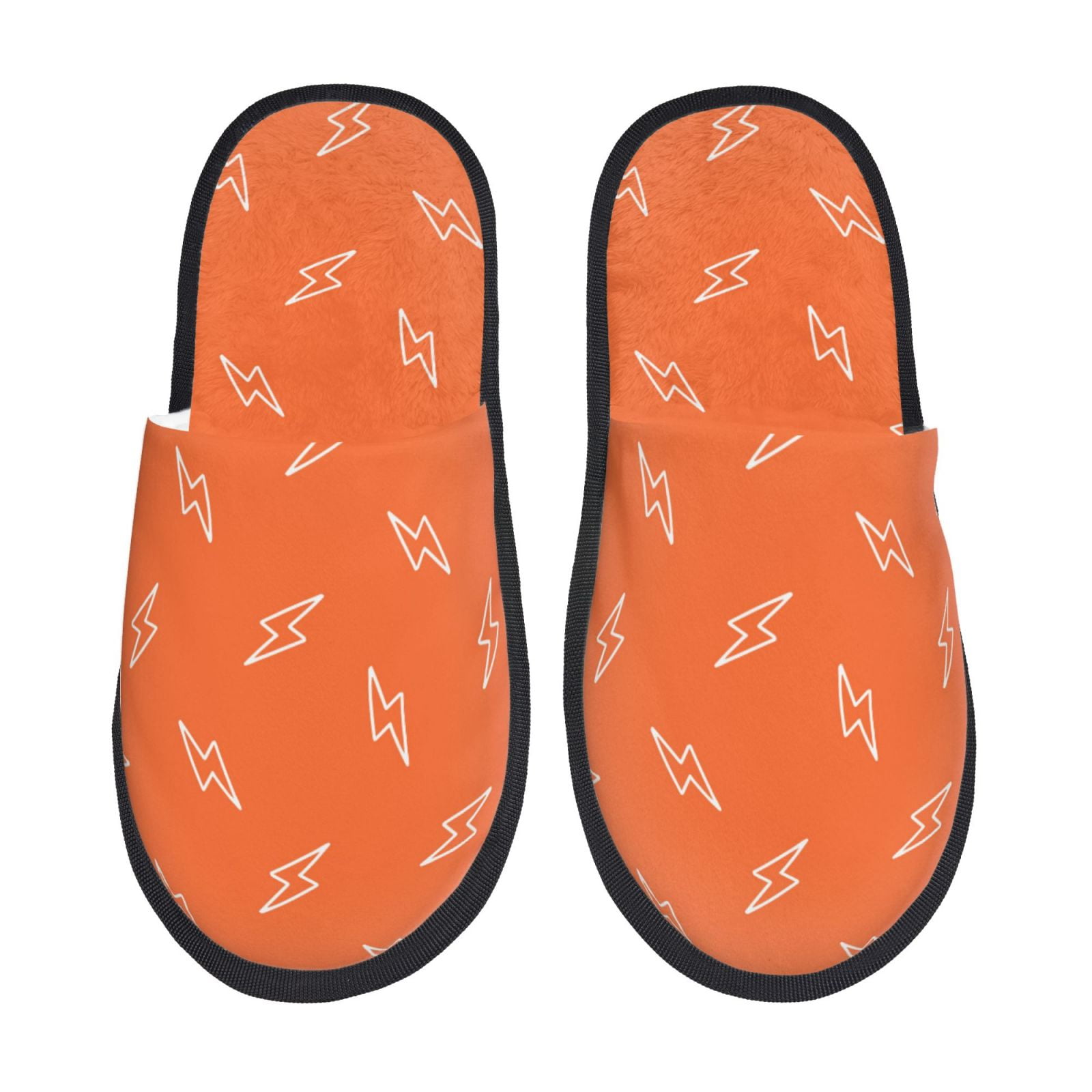 Bingfone Orange lightning House Slippers for Women Men with Soft Rubber ...