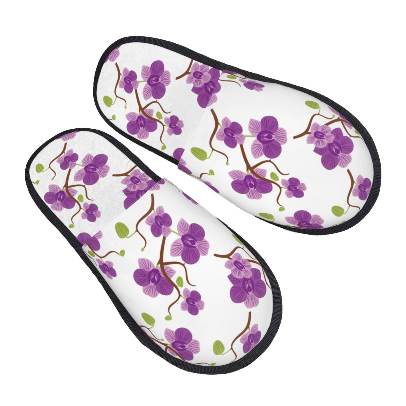 Bingfone Orchids Flowers House Slippers for Women Men with Soft Rubber ...