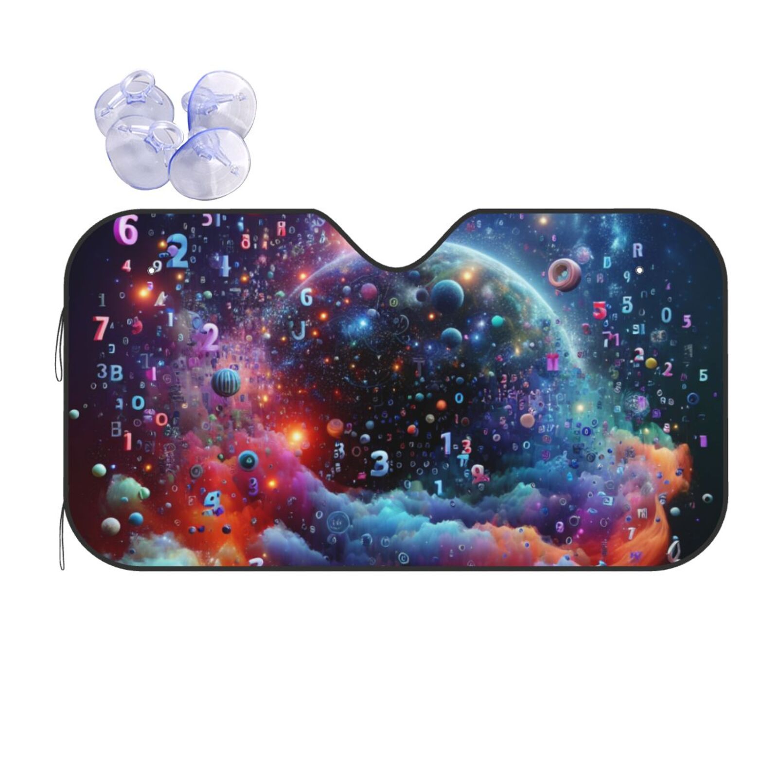 Bingfone Outer Space Floating Numbers And Letters Car Windshield Sun ...