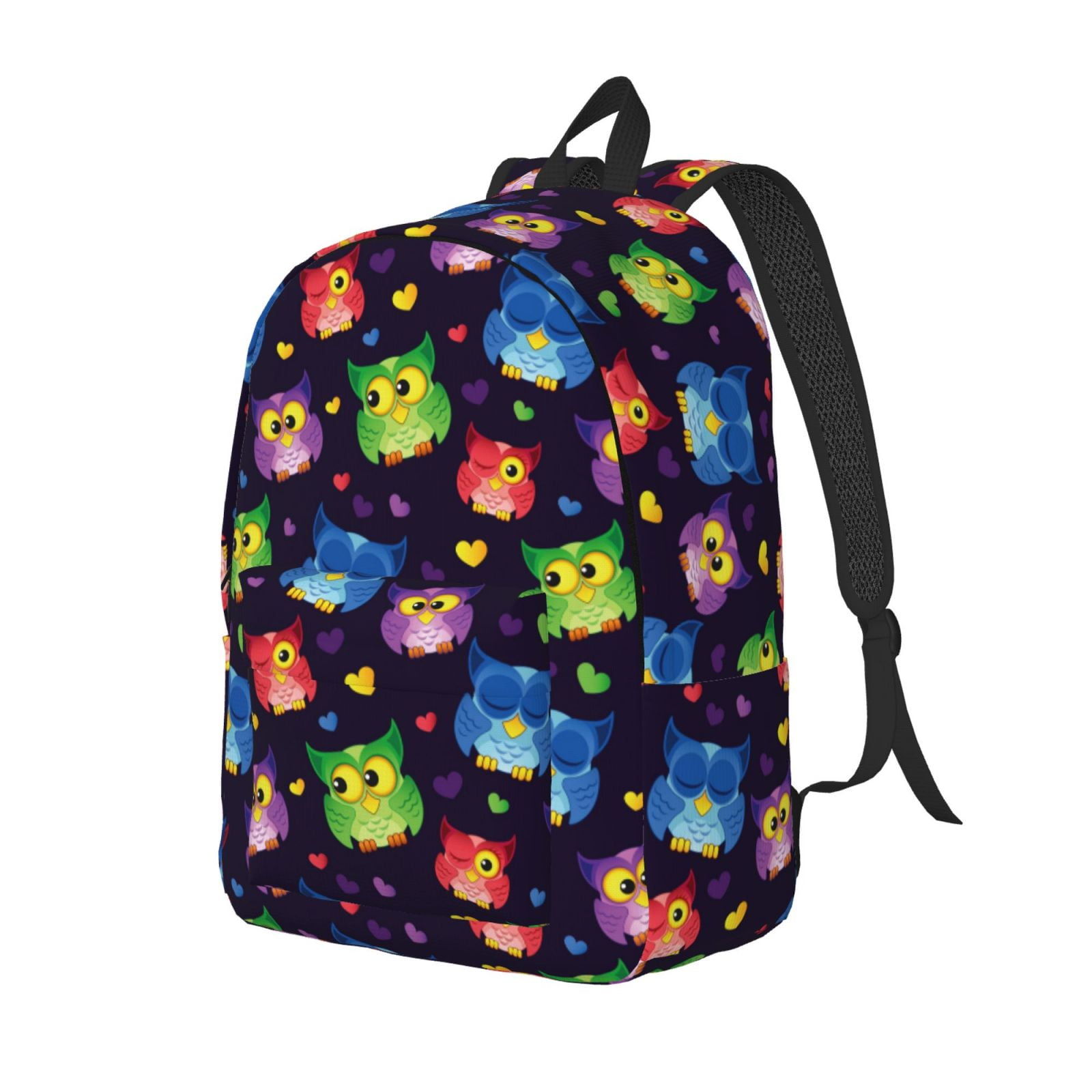 Bingfone Owls And Hearts Print Canvas College Laptop Backpack, Large ...