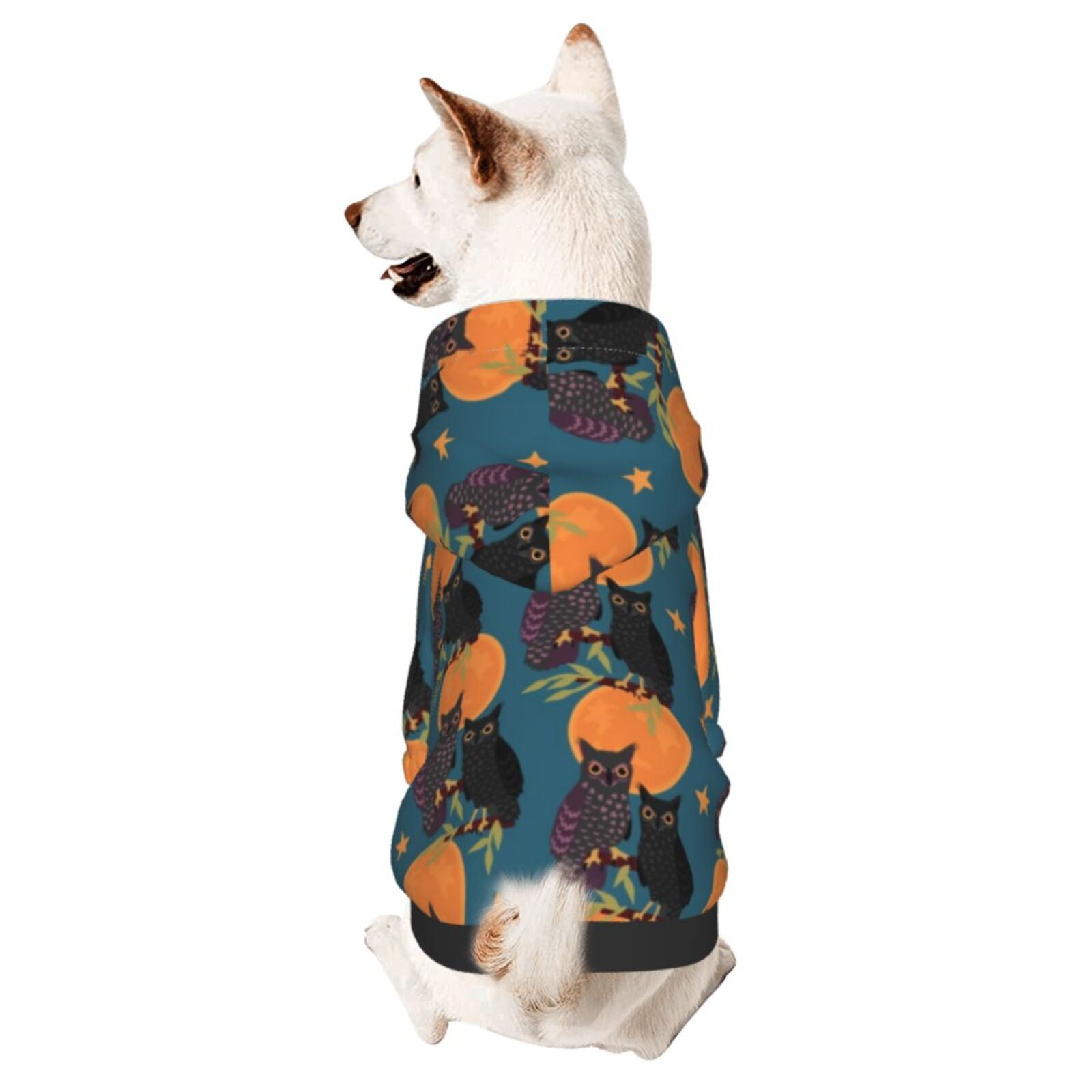 Bingfone Owls In Cartoon Style Dog Clothes Hoodie, Pet Winter Coat ...