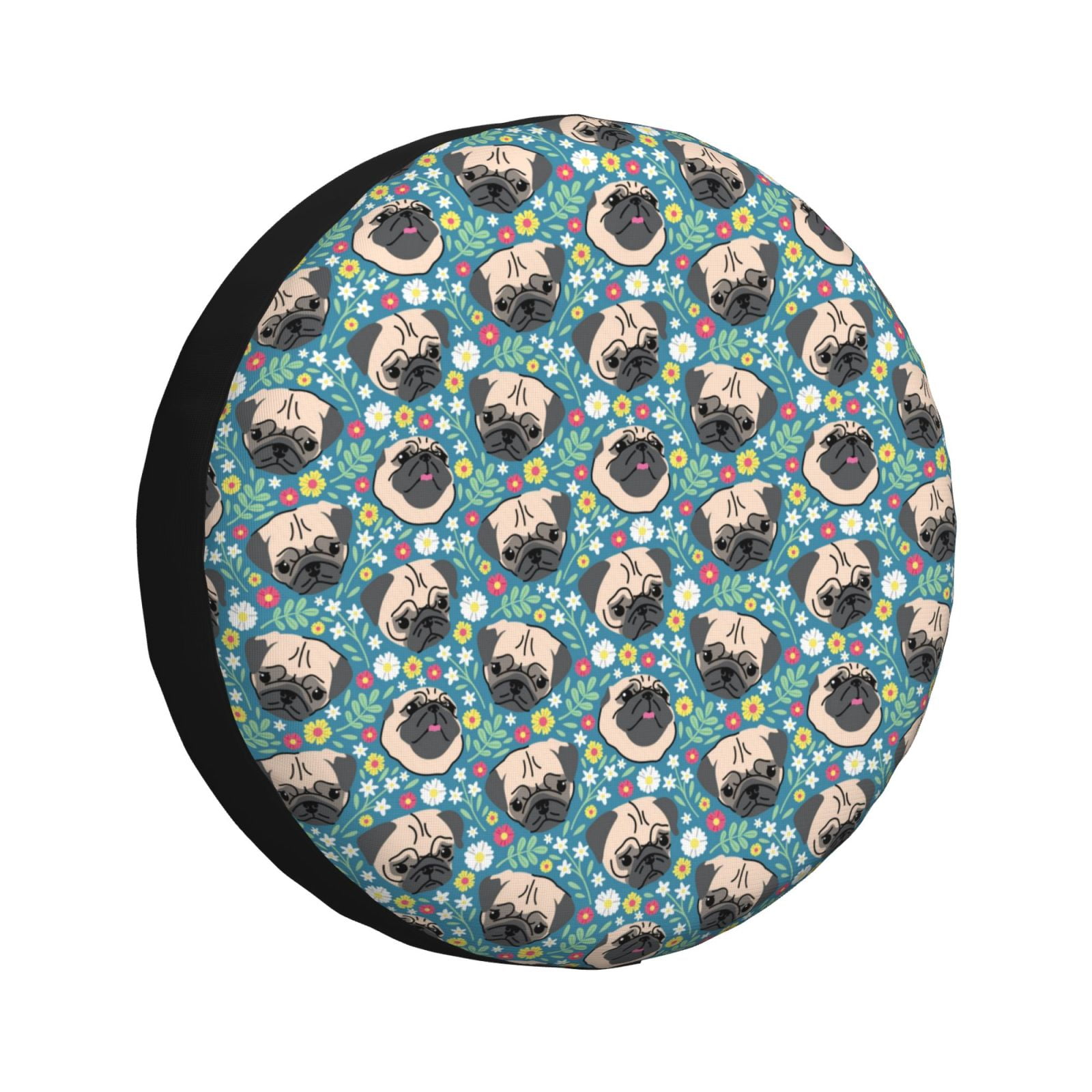 Bingfone PUG HEAD And Flower Spare Tire Cover Weatherproof Universal ...