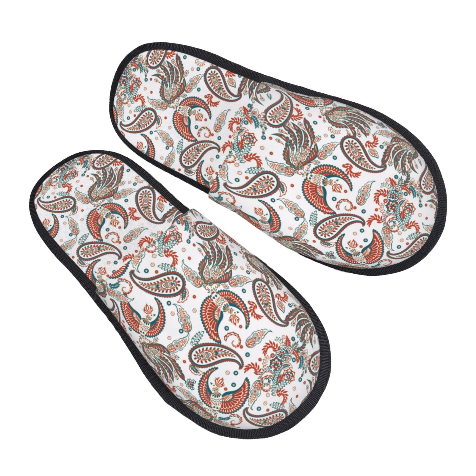 Bingfone Paisley Floral House Slippers for Women Men with Soft Rubber ...
