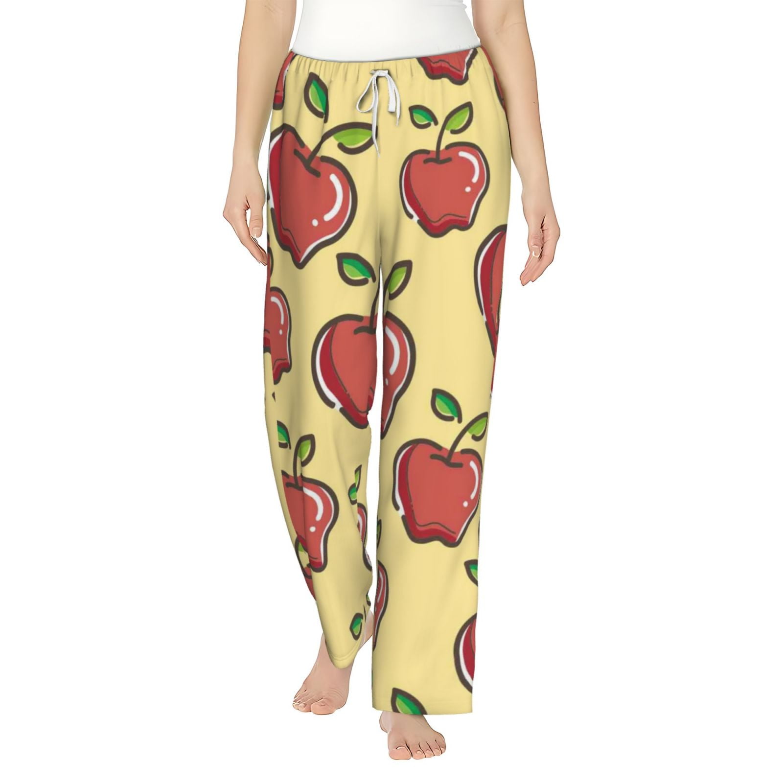 Bingfone Pajamas For Women,Apple Pajama Pants With Pockets-Large ...
