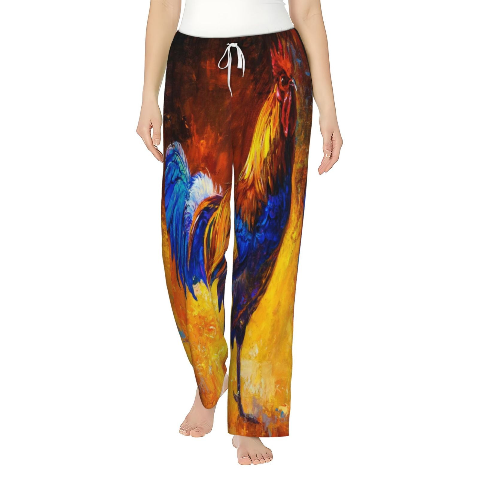 Bingfone Pajamas For Women,Colorful Rooster Pajama Pants With Pockets ...