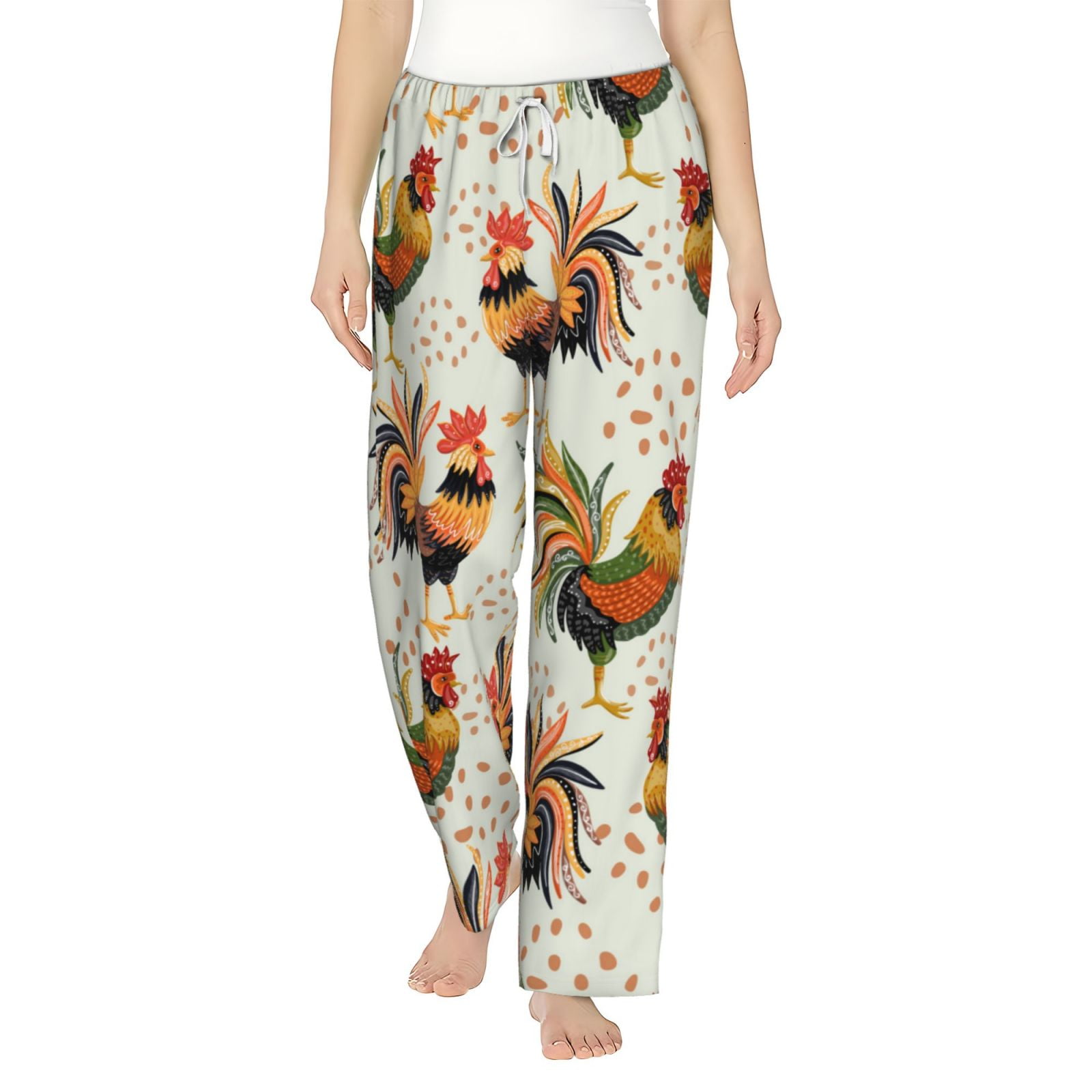 Bingfone Pajamas For Women,Colorful Roosters Pajama Pants With Pockets ...