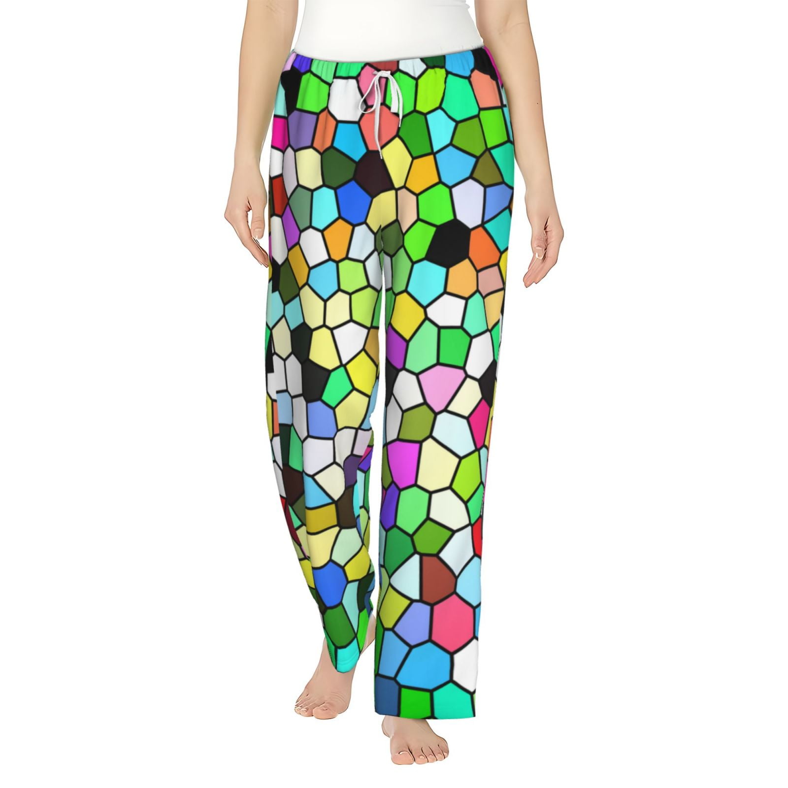 Bingfone Pajamas For Women,Colorful Tie Dye Stained Glass Pajama Pants ...