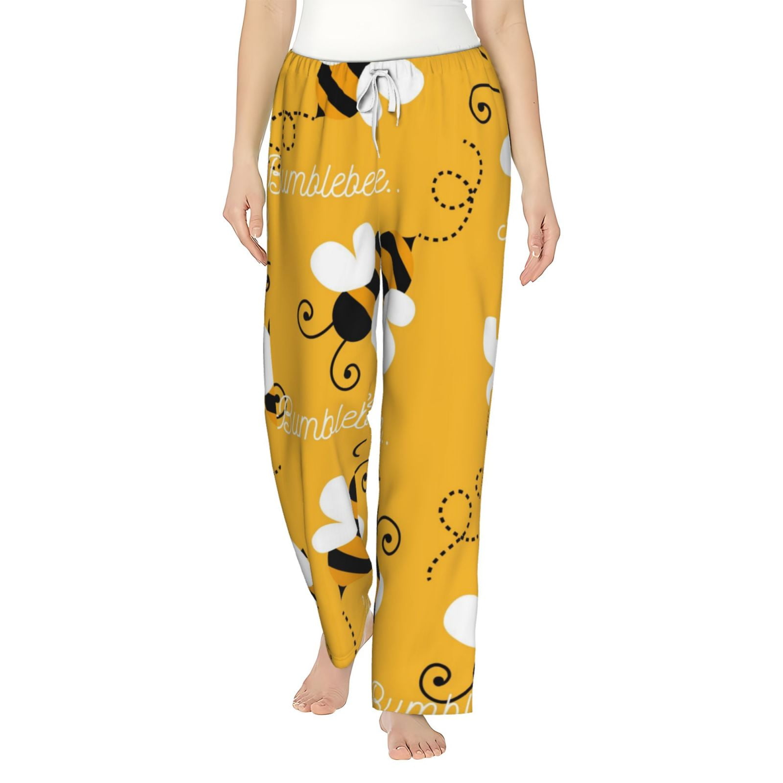 Bingfone Pajamas For Women,Cute Bee Butterfly Yelllow Pajama Pants With ...