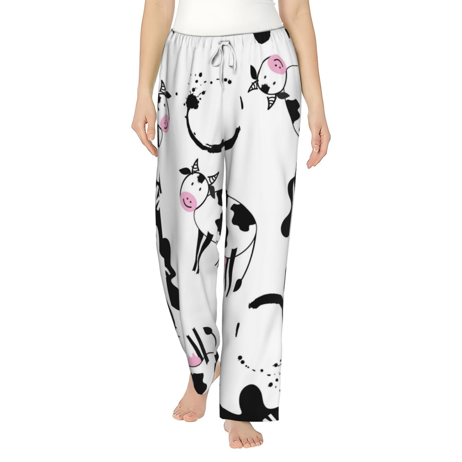 Bingfone Pajamas For Women,Cute Cow And Milk Stains Pajama Pants With ...