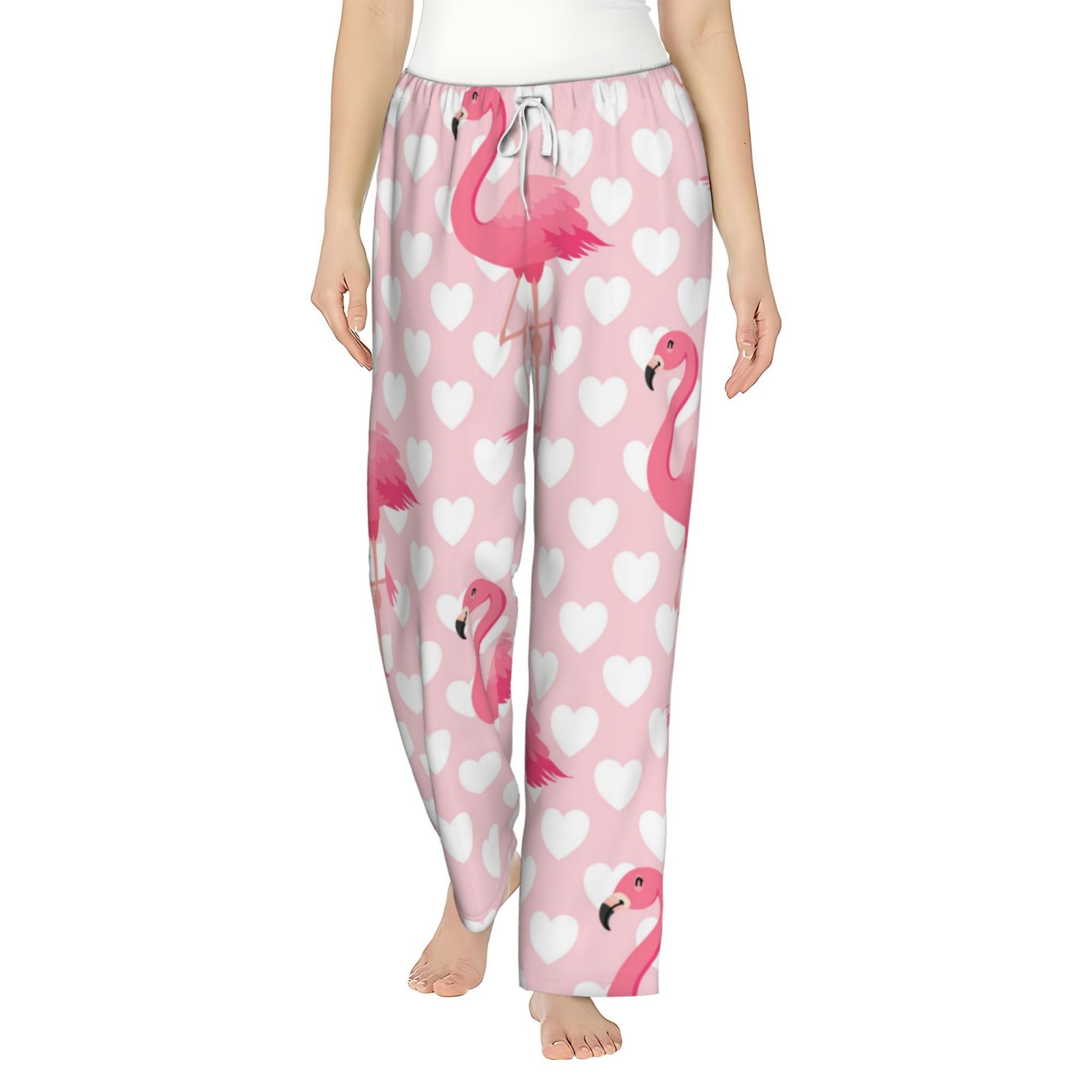 Bingfone Pajamas For Women,Cute Flamingo With Heart Pajama Pants With ...
