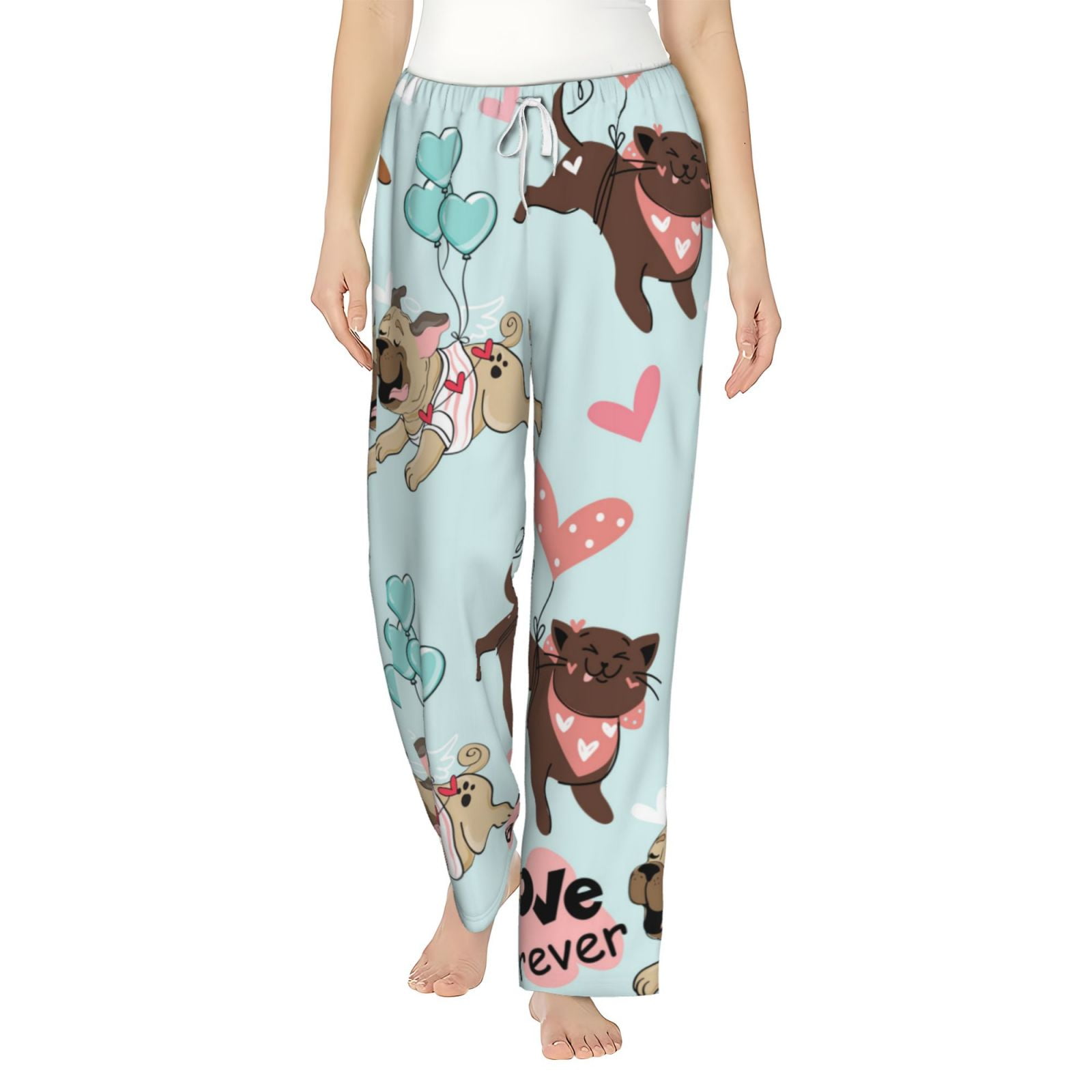 Bingfone Pajamas For Women,Cute Pug Dogs Pajama Pants With Pockets ...