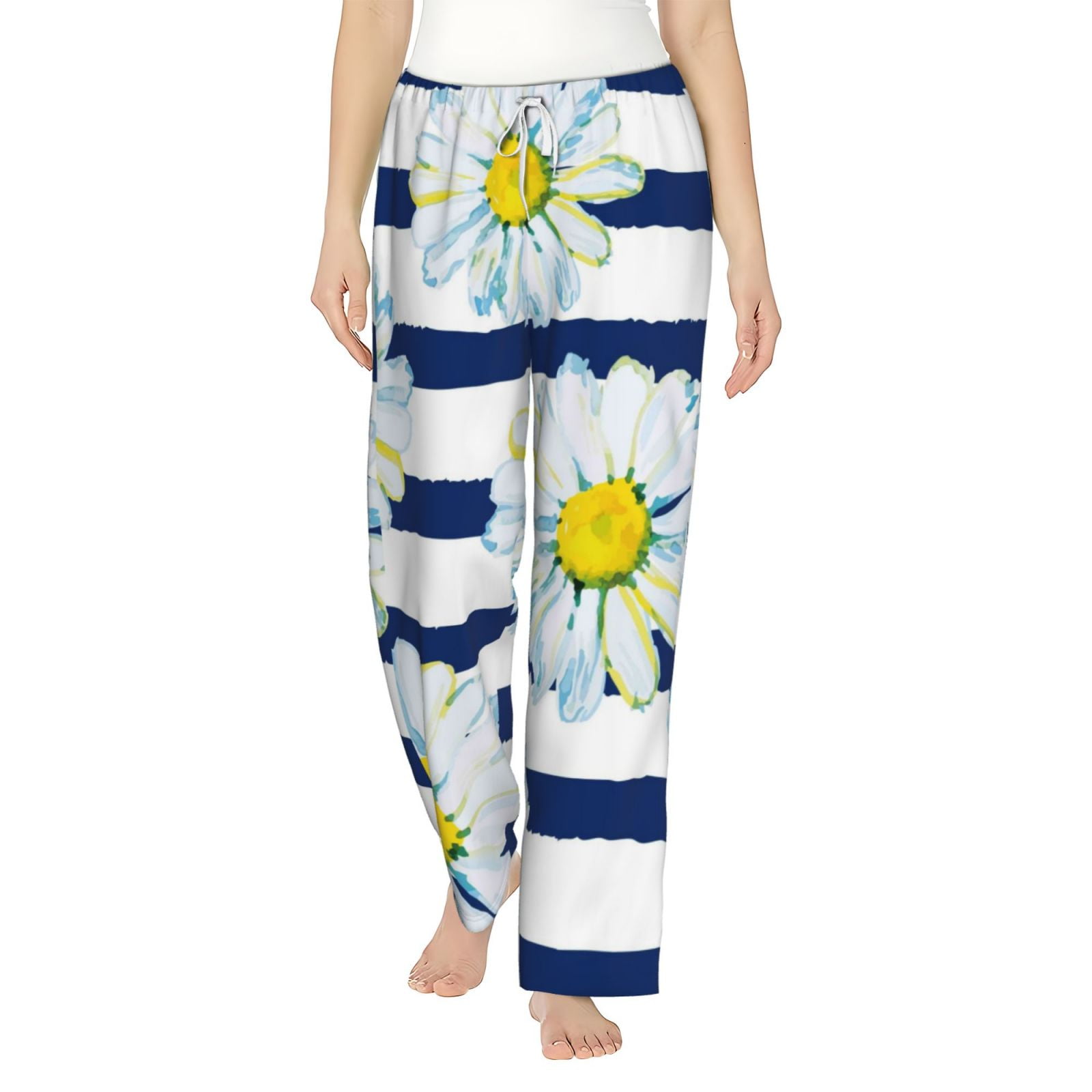 Bingfone Pajamas For Women,Daisy Striped Nautical Pajama Pants With ...