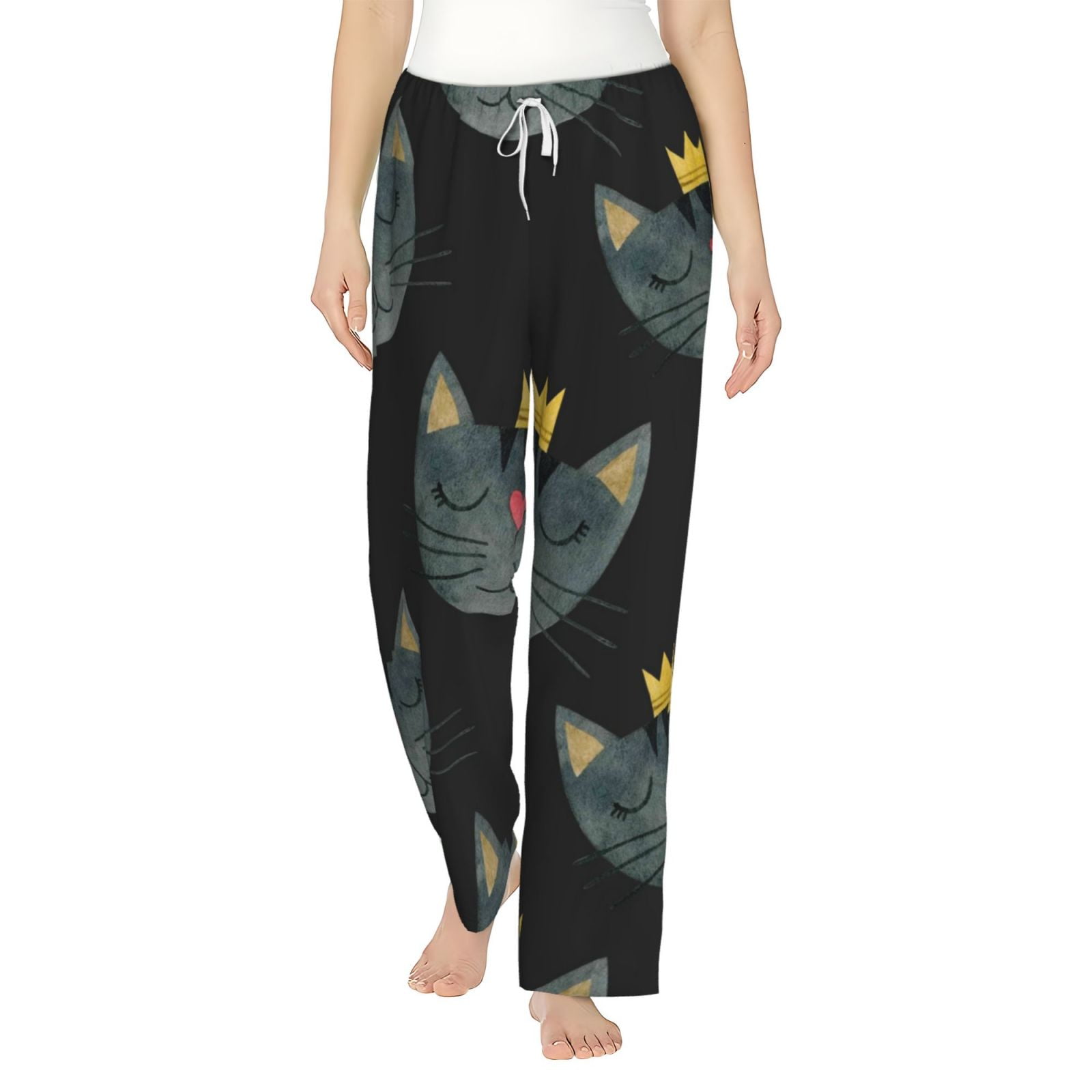 Bingfone Pajamas For Women,Faces Of The Cat Pajama Pants With Pockets ...