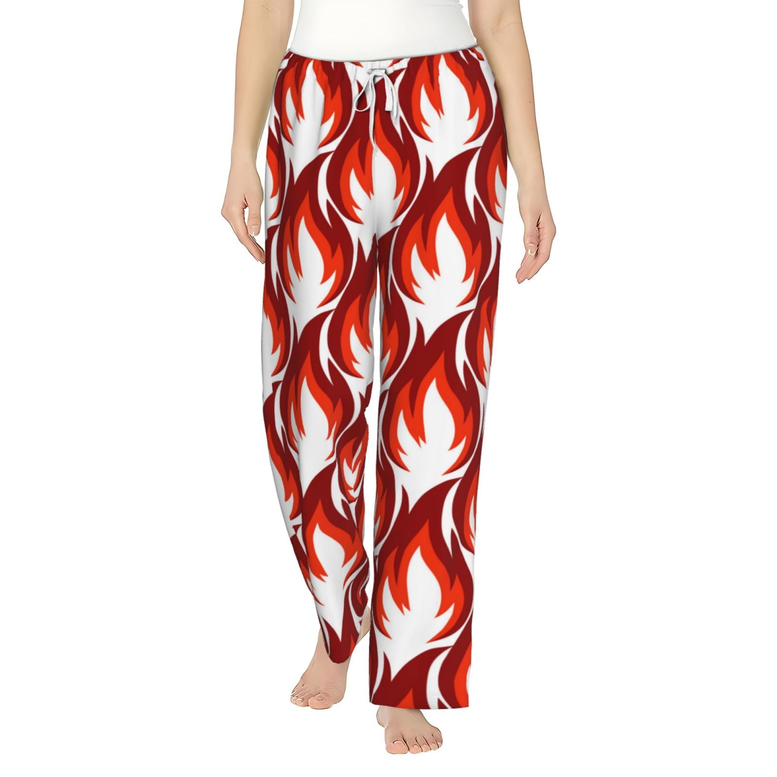 Bingfone Pajamas For Women,Fire Symbols Pajama Pants With Pockets-Small ...