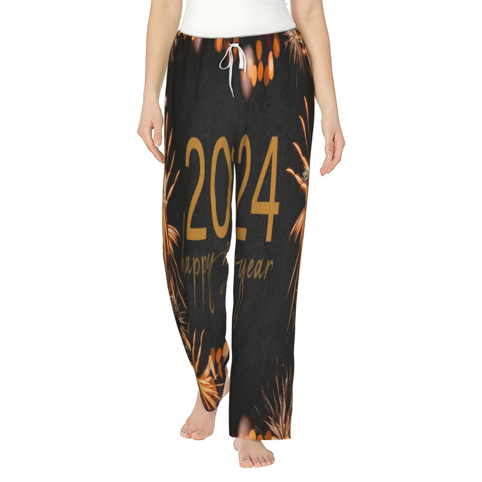 Bingfone Pajamas For Women,Happy New Year 2024 Pajama Pants With ...
