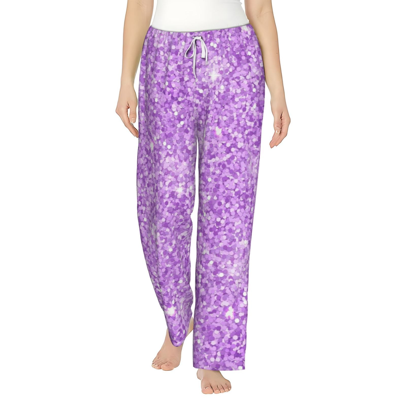 Bingfone Pajamas For Women,Lilac Glittering Pajama Pants With Pockets ...