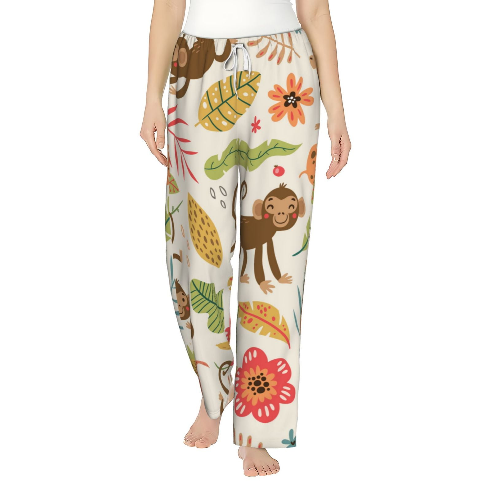 Bingfone Pajamas For Women,Monkeys In The Jungle Pajama Pants With ...