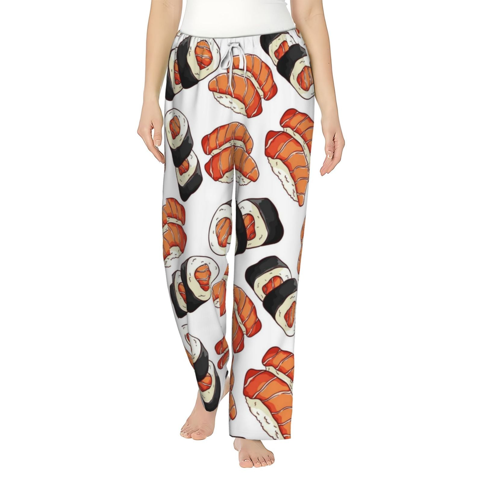 Bingfone Pajamas For Women,Sushi Roll Pajama Pants With Pockets-Large ...