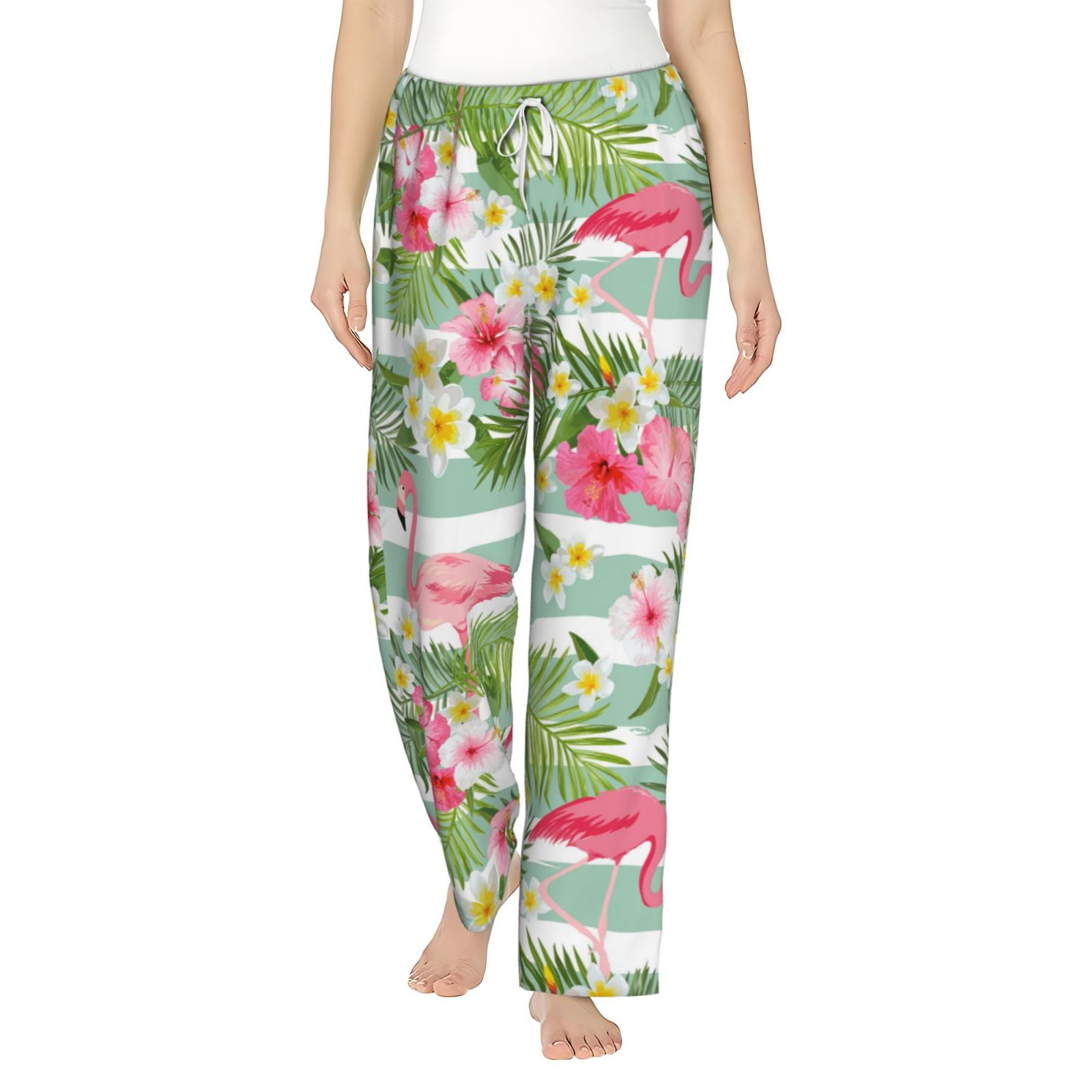 Bingfone Pajamas For Women,Tropical Flamingo Pajama Pants With Pockets ...