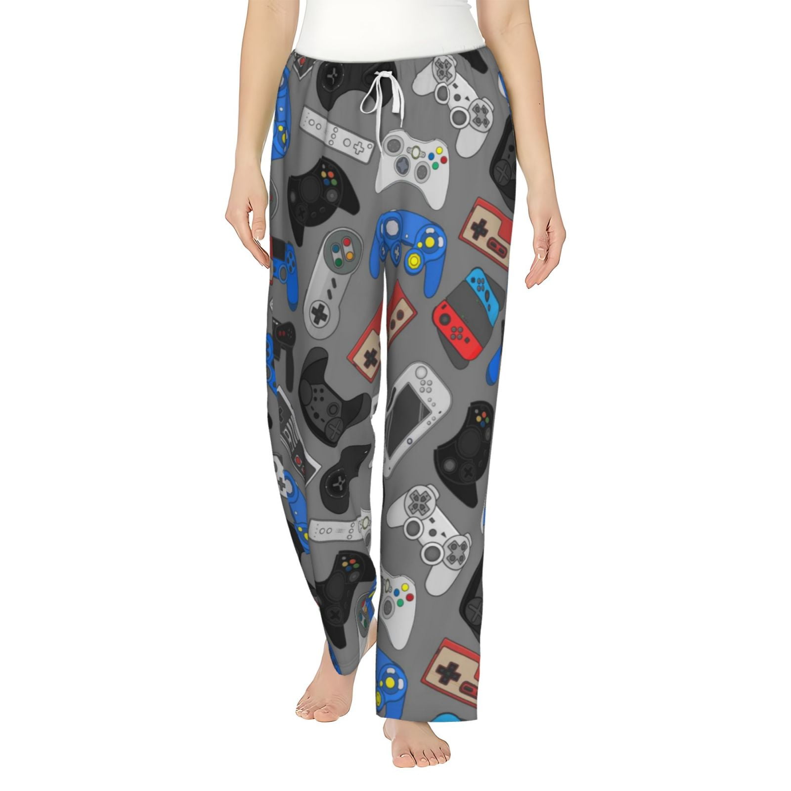Bingfone Pajamas For Women,Video Game Pajama Pants With Pockets-Large ...