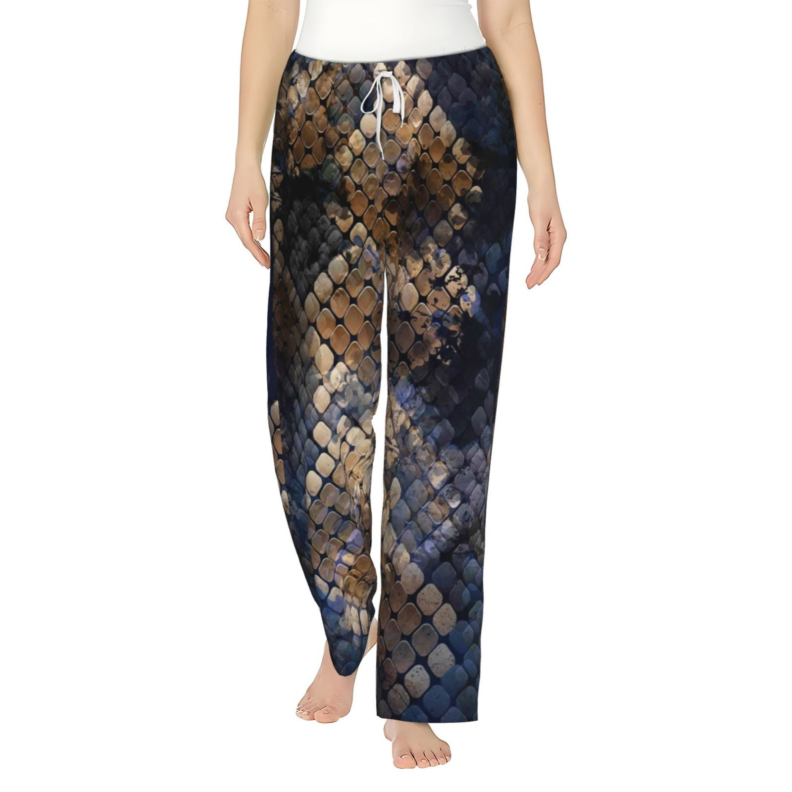 Bingfone Pajamas For Women,Watercolor Snake Skin Pajama Pants With ...