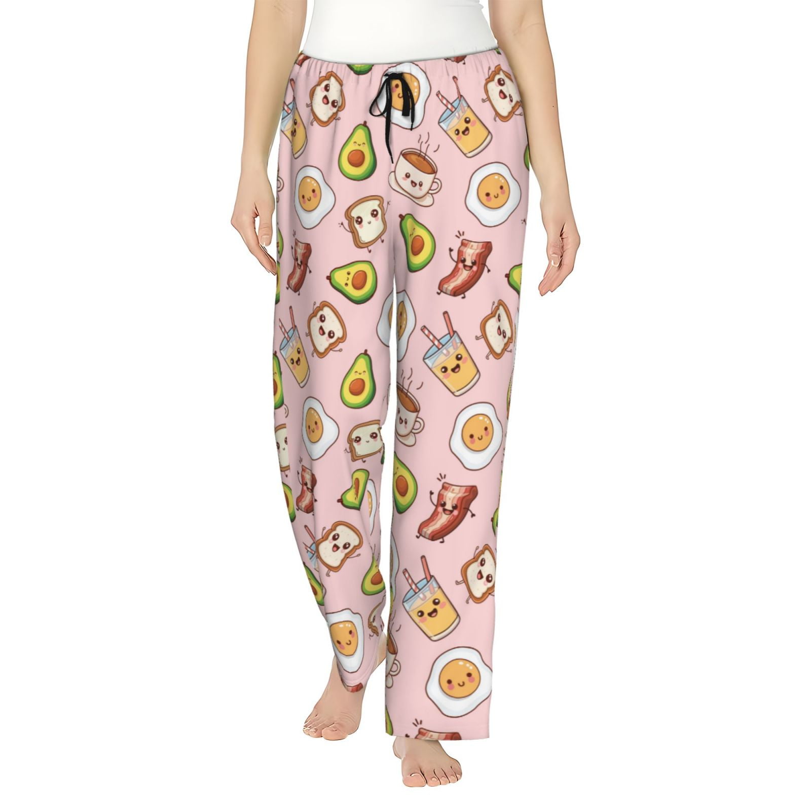 Bingfone Pajamas for Women,Breakfast Pajama Pants with Pockets-Large ...