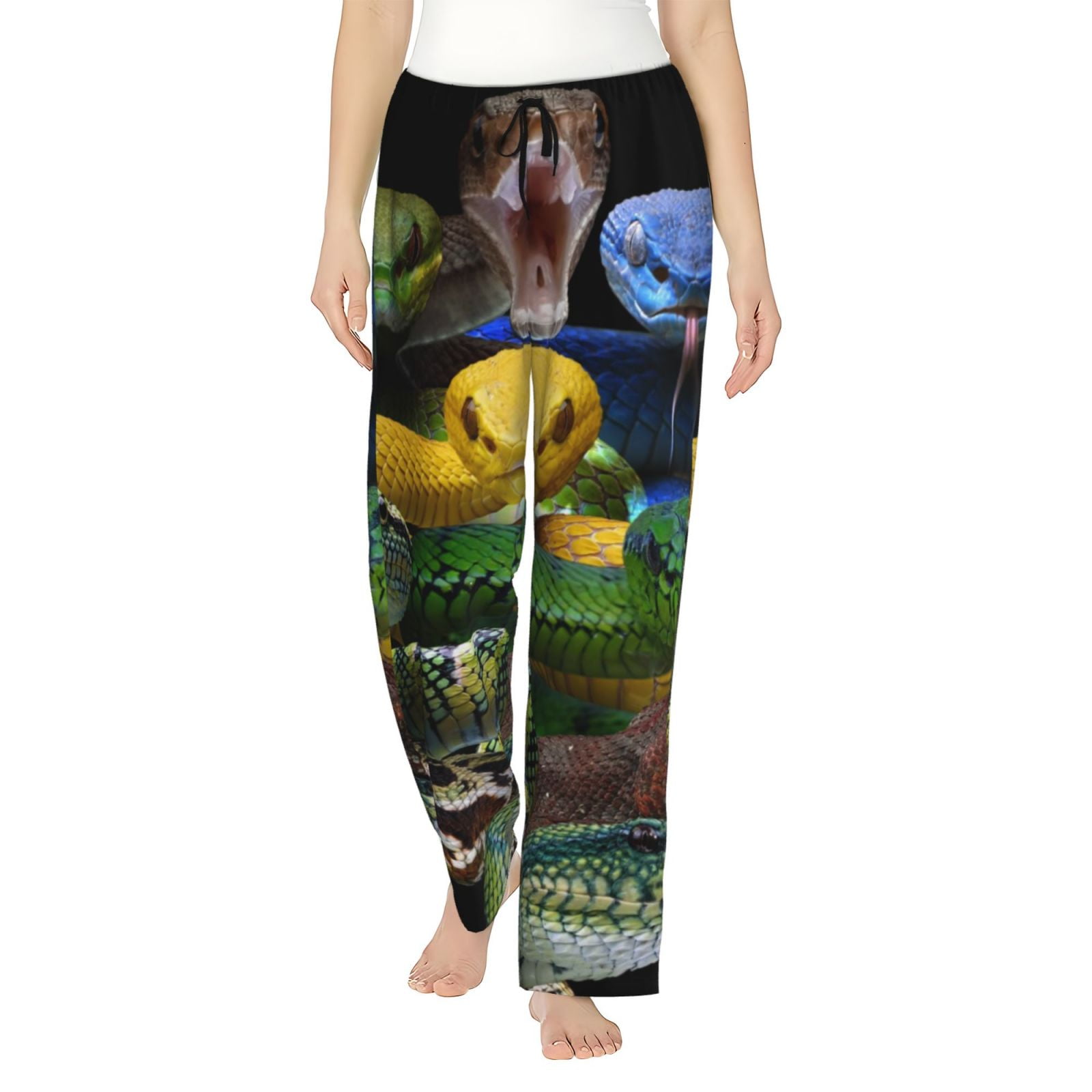 Bingfone Pajamas for Women,Colorful Viper Snake Pajama Pants with ...