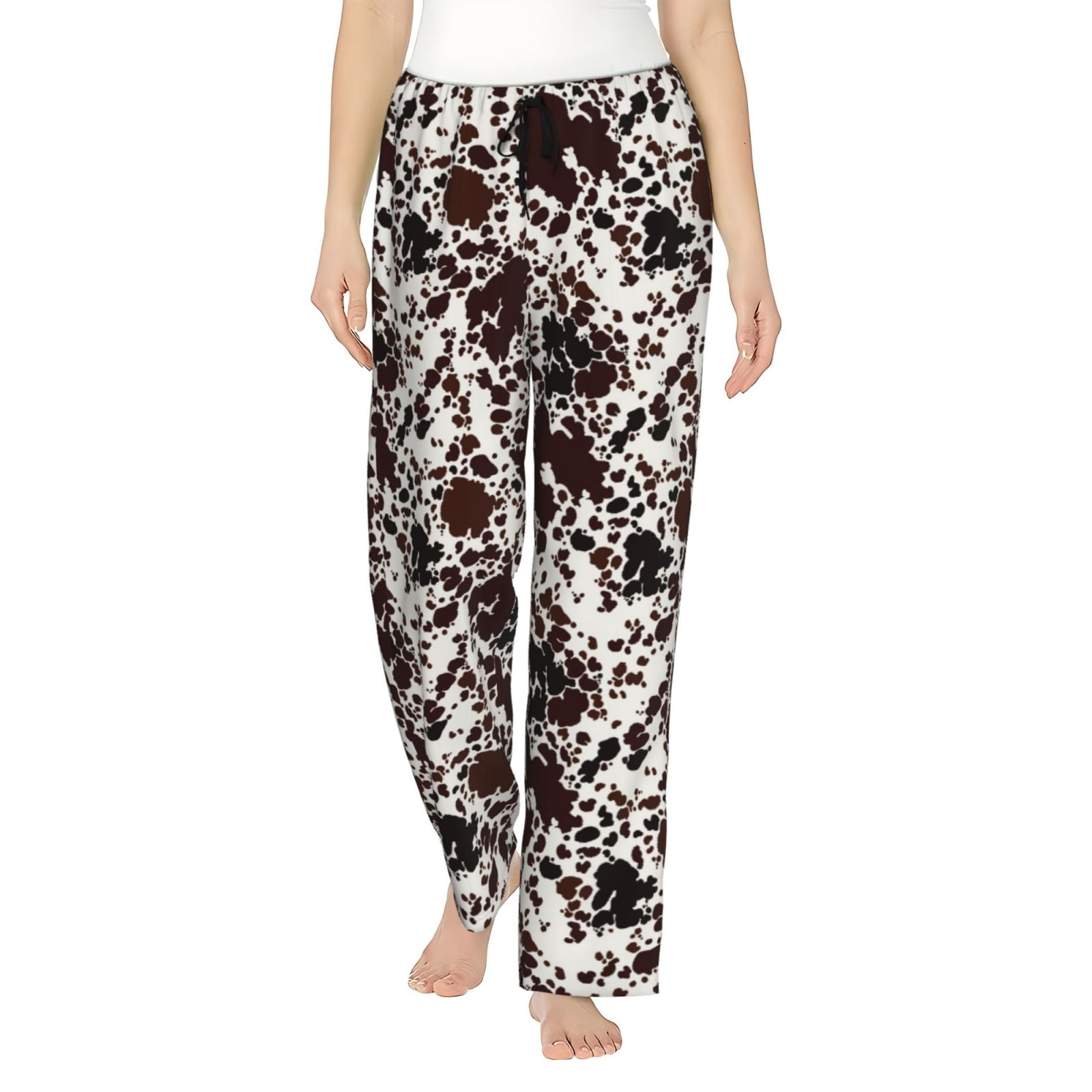 Bingfone Pajamas for Women,Cow Skin Pajama Pants with Pockets-Medium ...