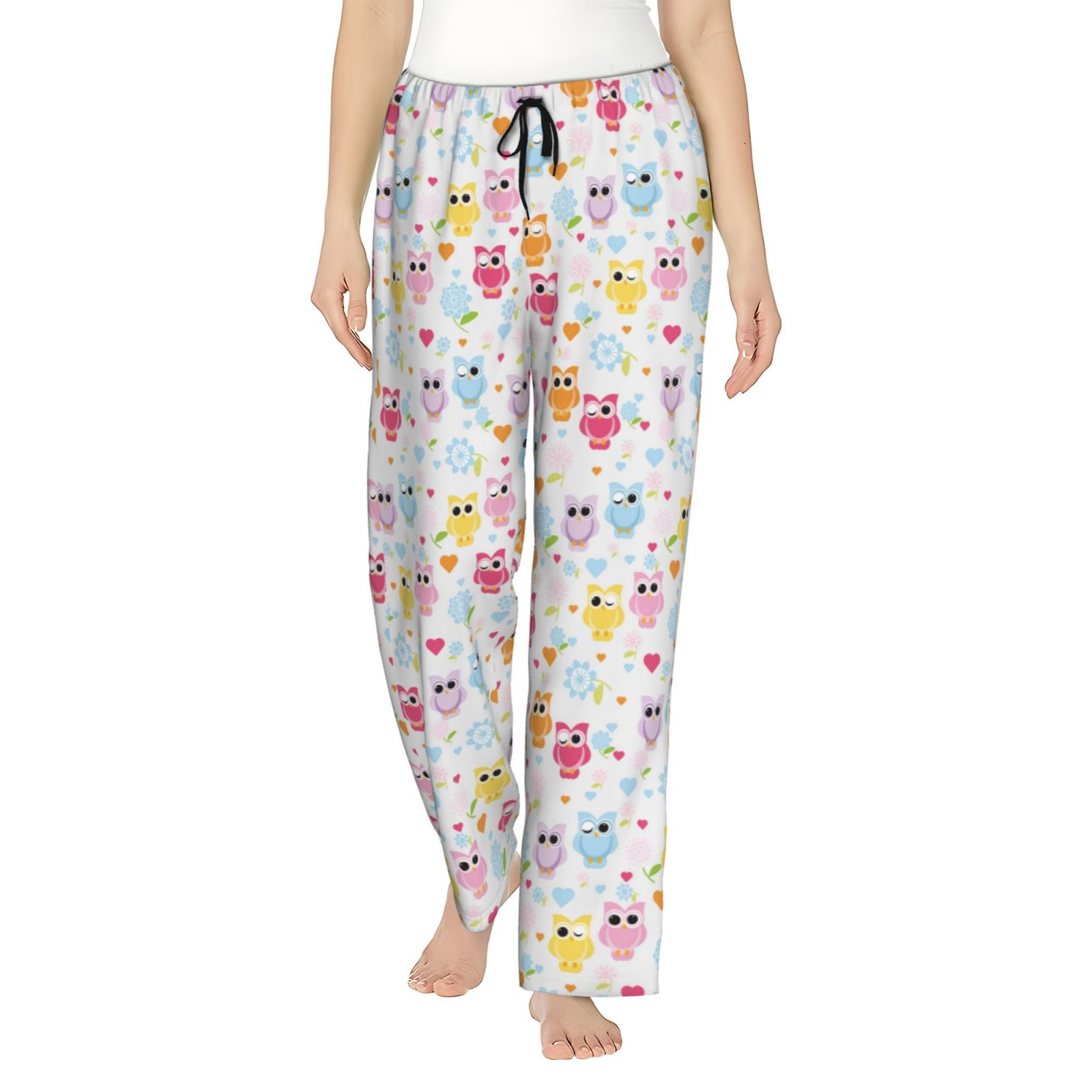 Bingfone Pajamas for Women,Cute Owl Pajama Pants with Pockets-Large ...