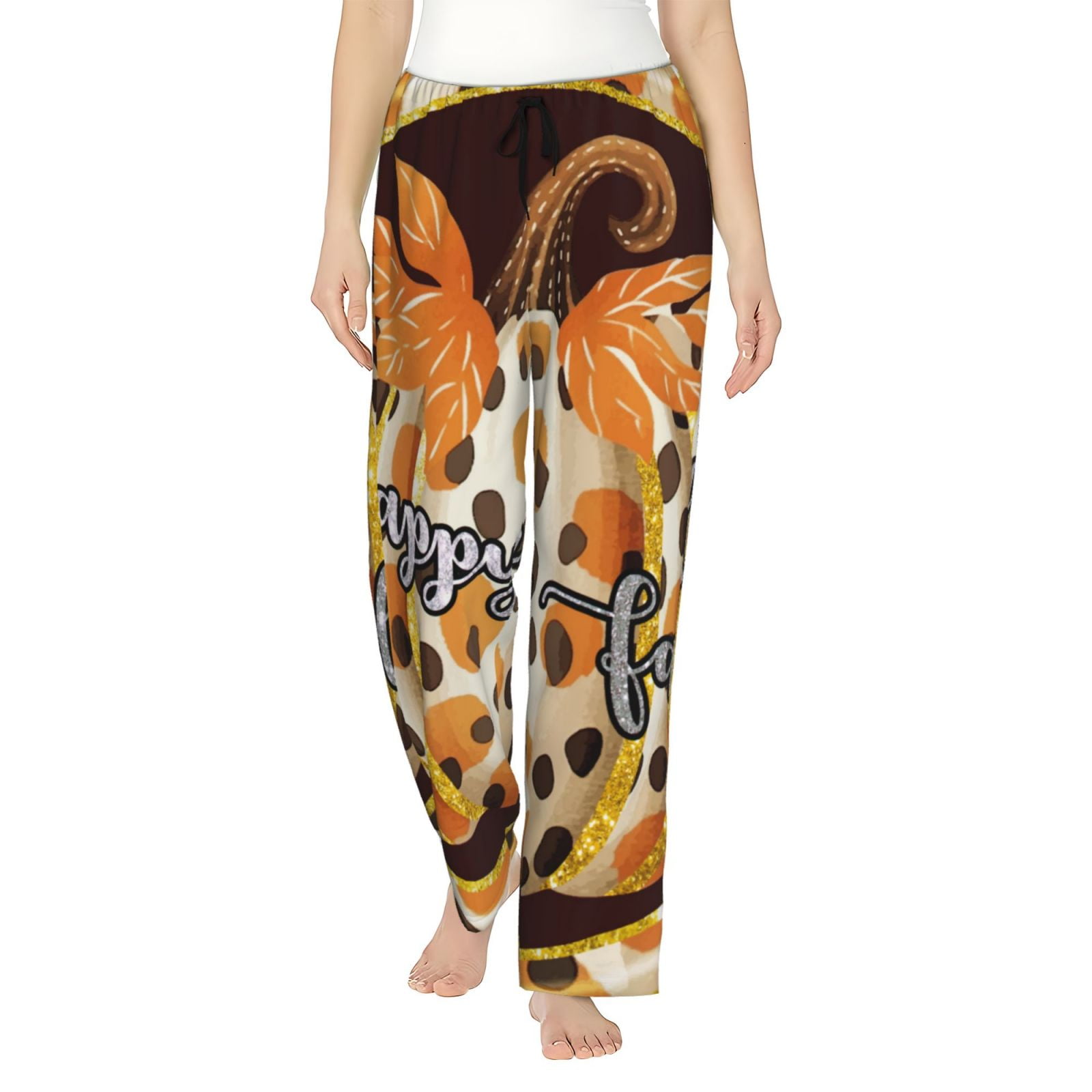 Bingfone Pajamas for Women,Fall Farmhouse Pumpkins Pajama Pants with ...