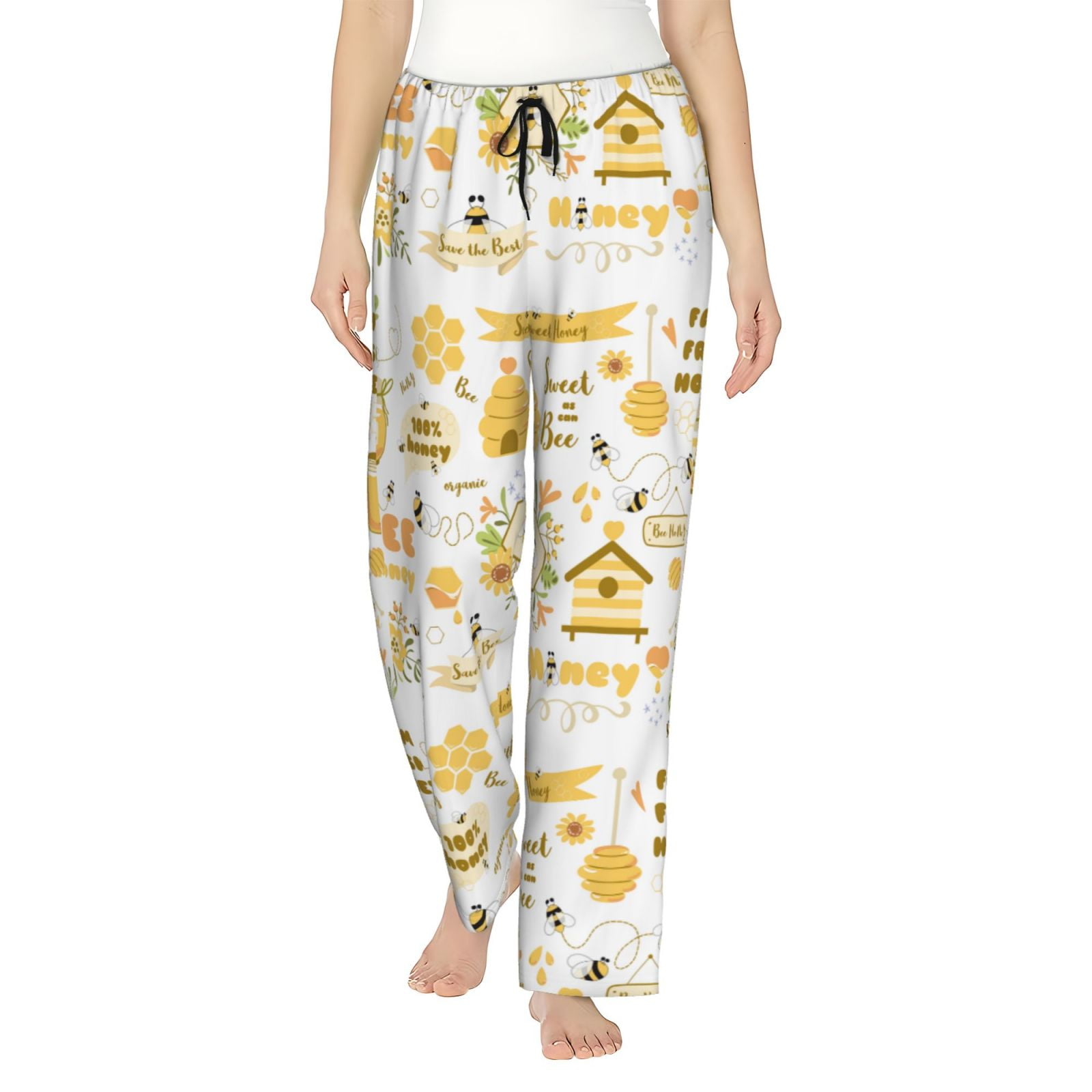 Bingfone Pajamas for Women,Farm Bee Cute Honey Pajama Pants with ...