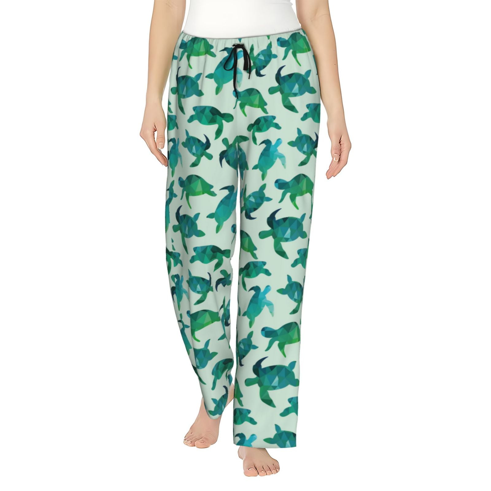 Bingfone Pajamas for Women,Green Sea Turtle Pajama Pants with Pockets ...