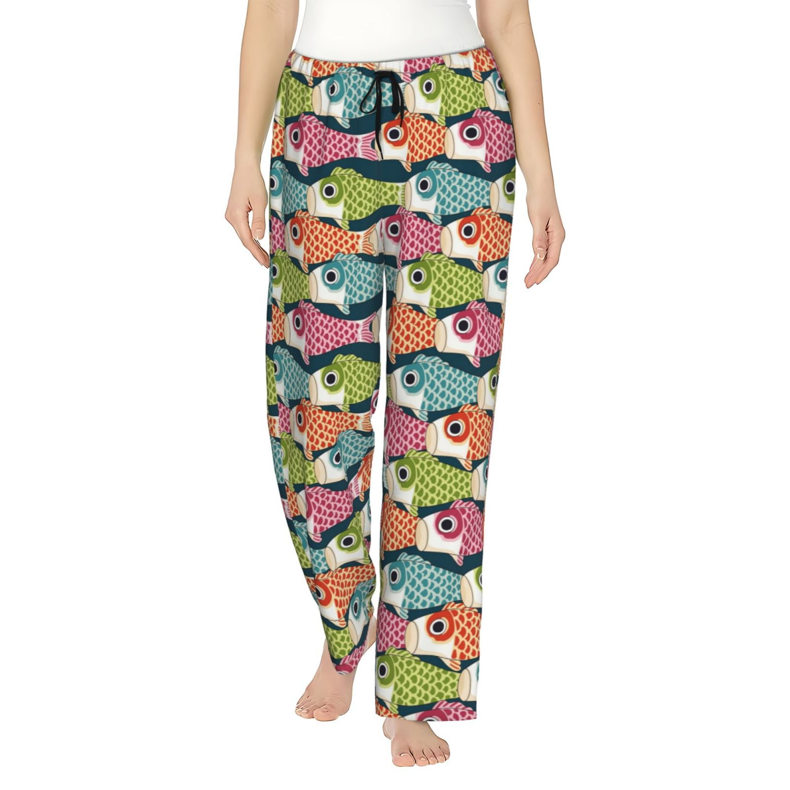 Bingfone Pajamas for Women,Lantern Koi Fish Pajama Pants with Pockets ...