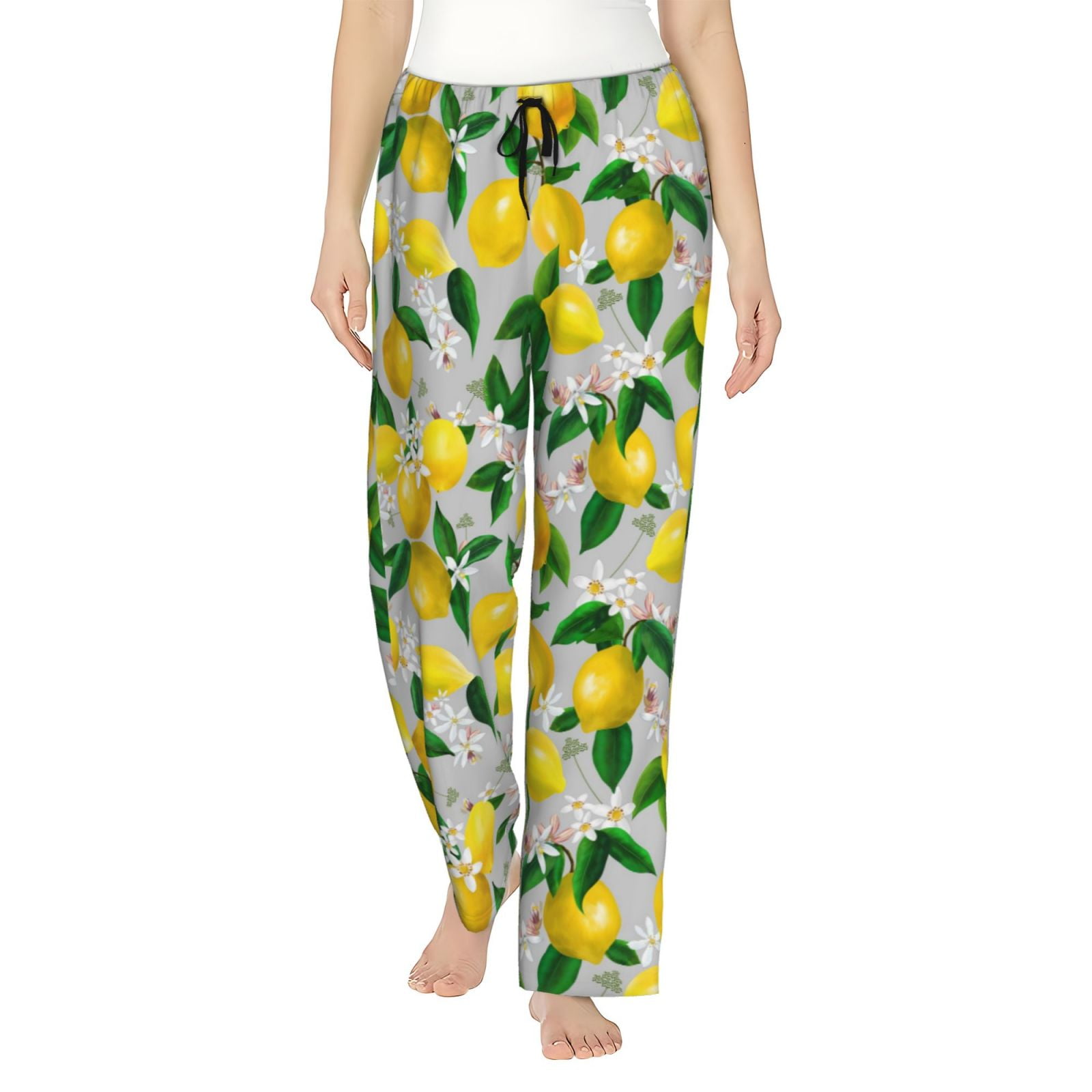 Bingfone Pajamas for Women,Lemon Seamless Pattern Oil Painting Effect ...