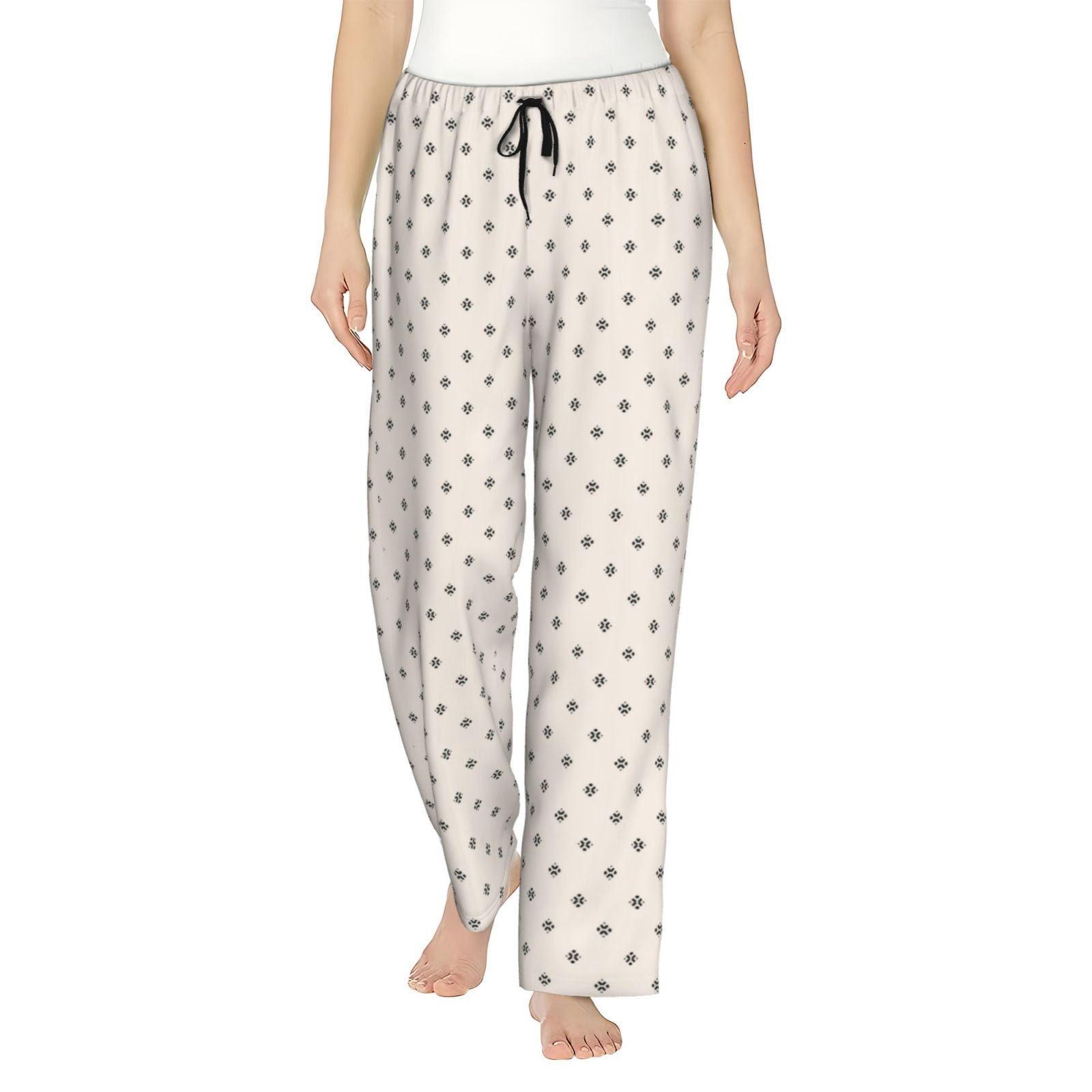 Bingfone Pajamas for Women,Minimalist Crosshatch Dots Pajama Pants with ...