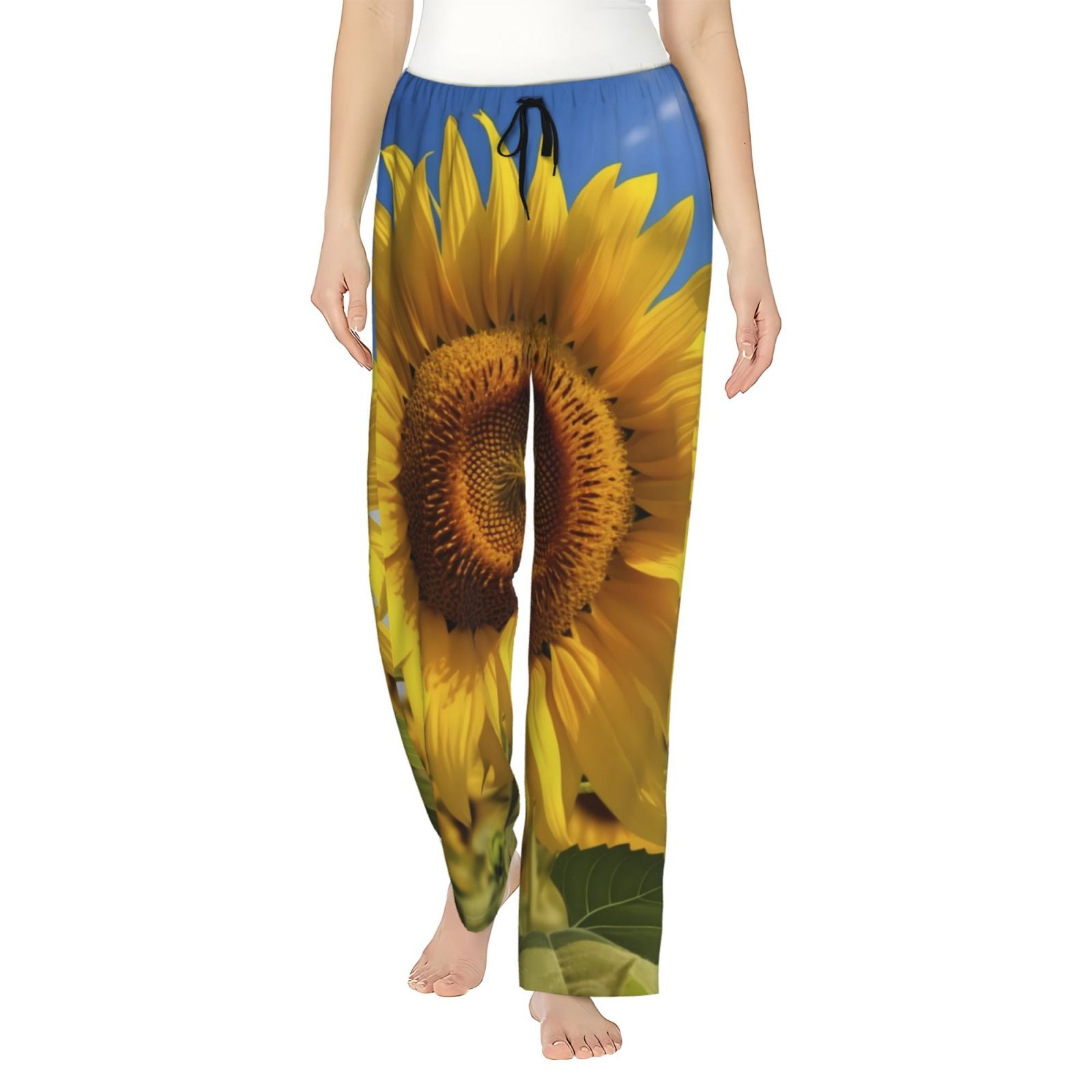 Bingfone Pajamas for Women,Sky Golden Sunflower Field A Pajama Pants ...