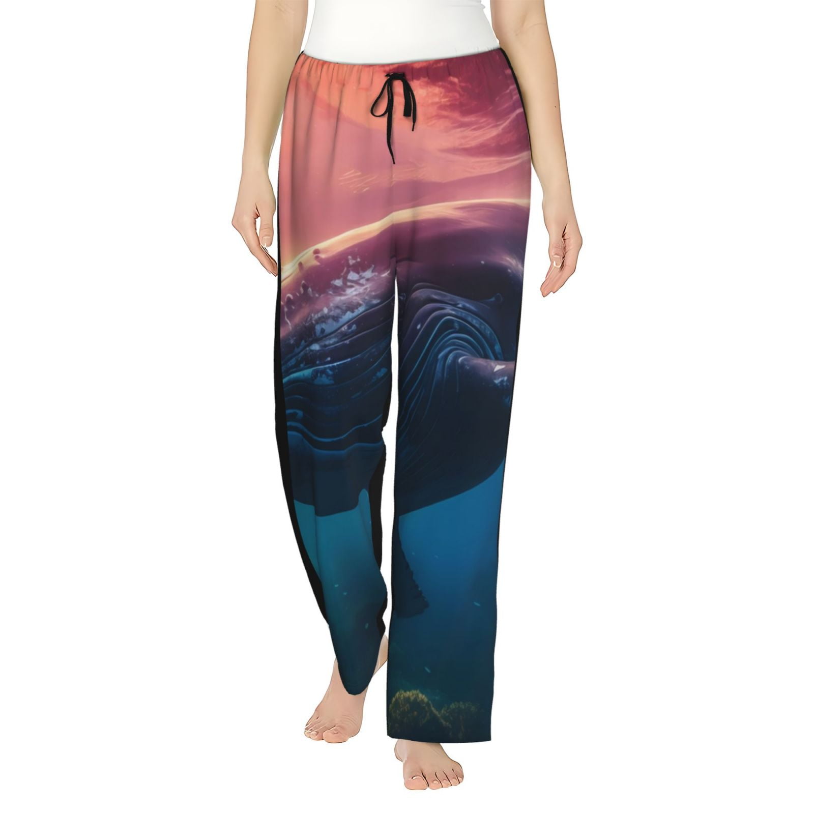 Bingfone Pajamas for Women,Sunshine Ocean Whale Pajama Pants with ...