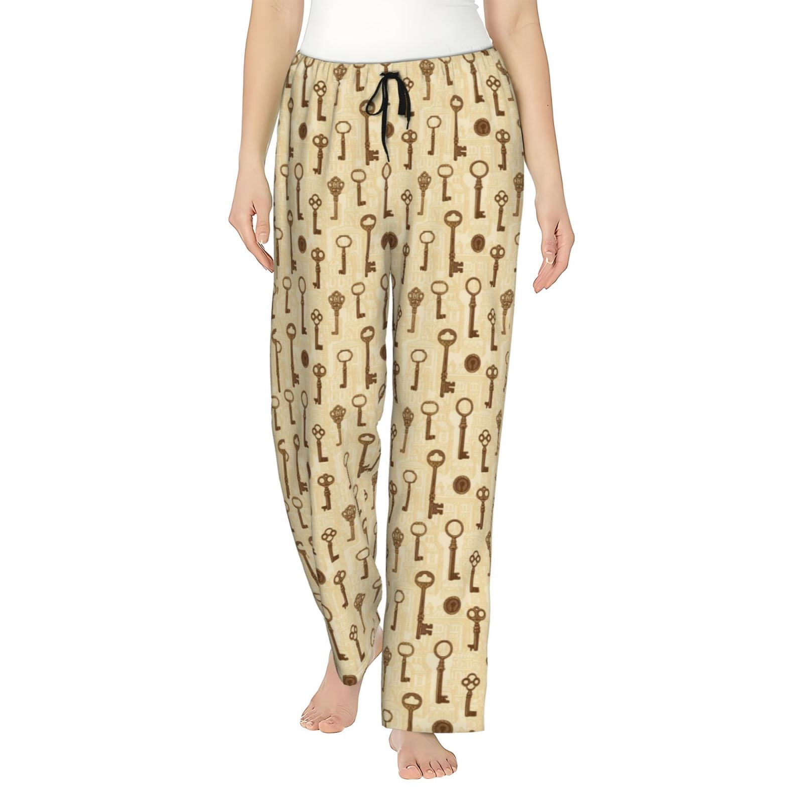 Bingfone Pajamas for Women,Vintage Keys Pajama Pants with Pockets-Large ...
