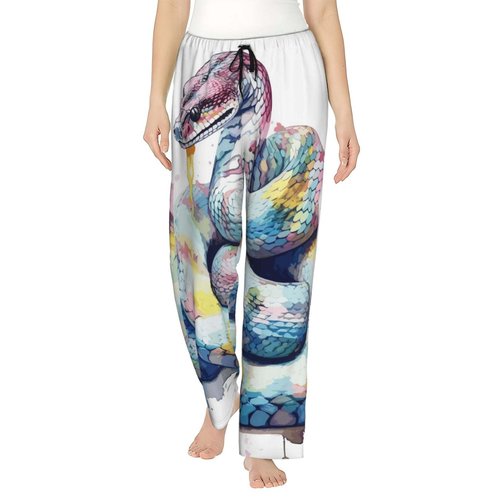 Bingfone Pajamas for Women,Watercolor Snake Pajama Pants with Pockets ...