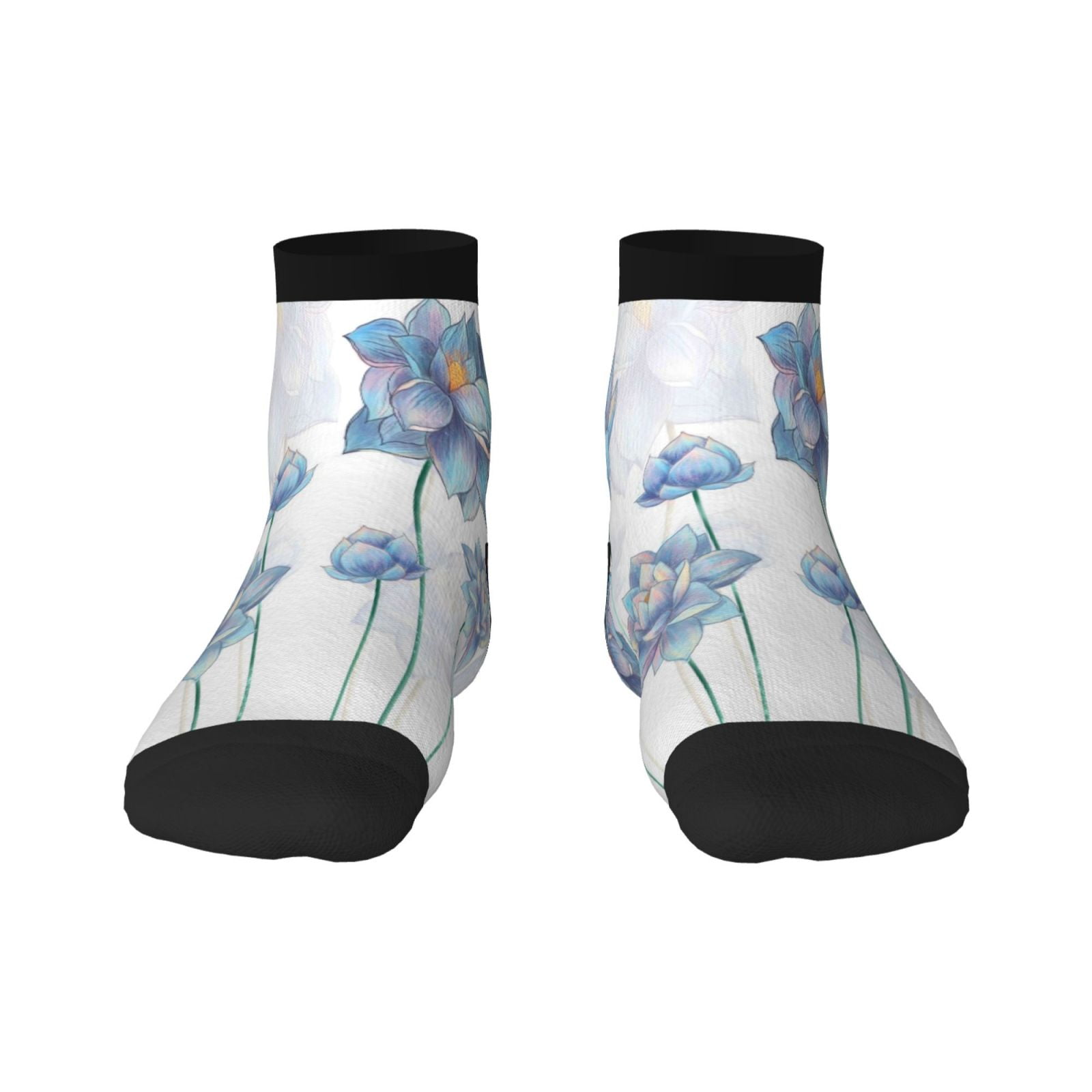 Bingfone Pale Blue Lotus Flowers Design Patterned Men'S Women'S Casual ...