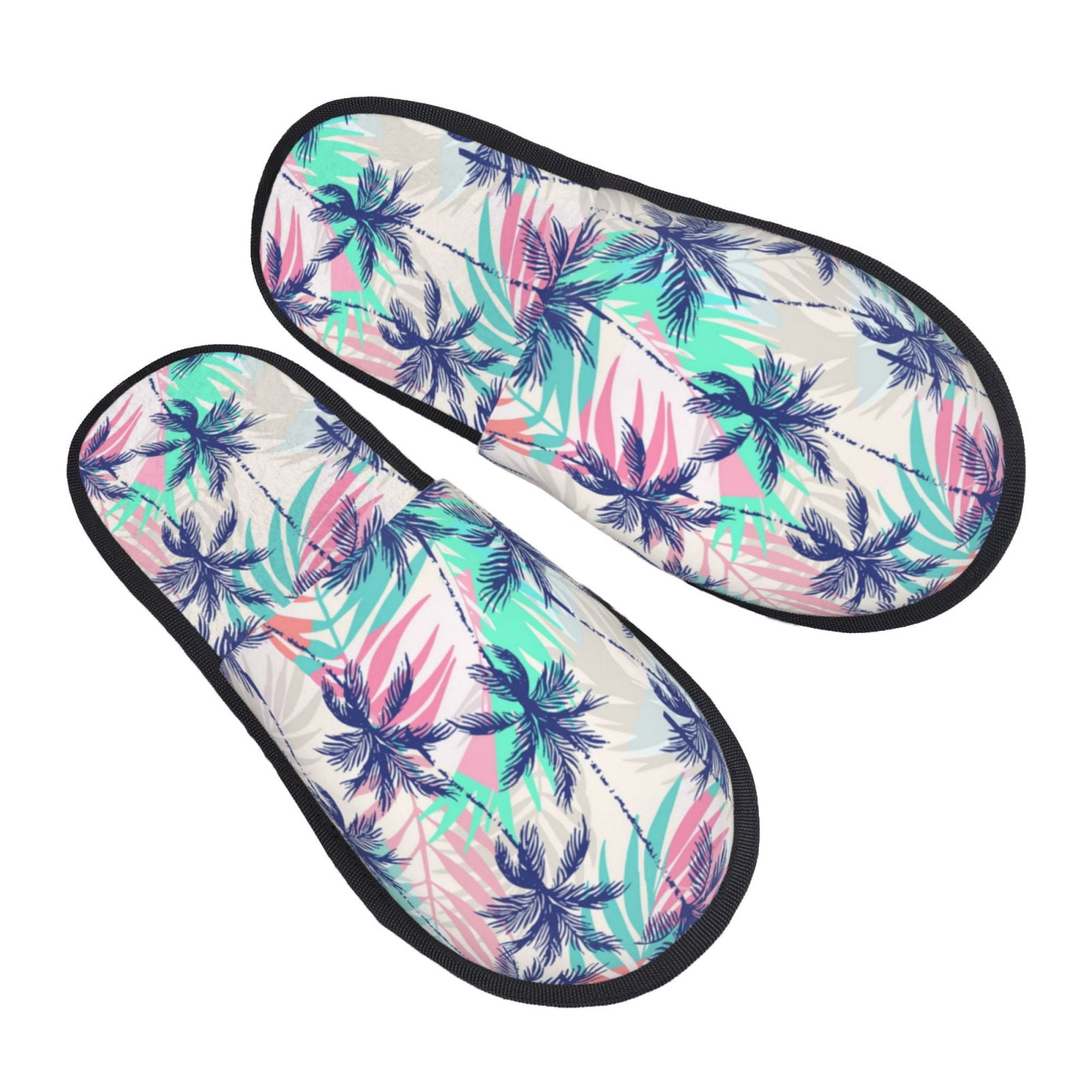 Bingfone Palm Leaves House Slippers for Women Men with Soft Rubber Sole ...