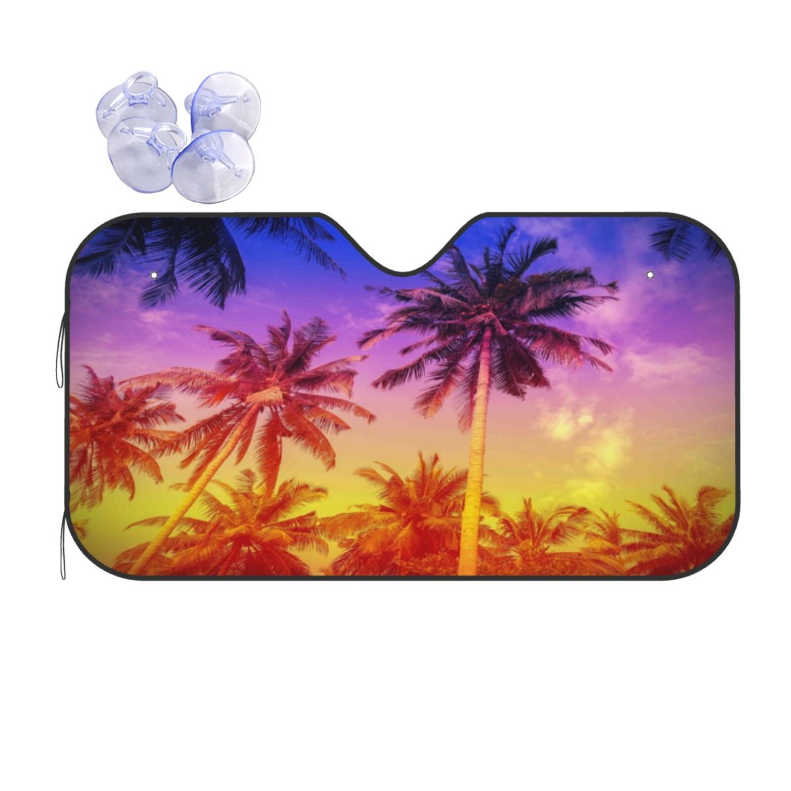 Bingfone Palm Trees At Sunset Car Windshield Sun Shade Protector Keep ...