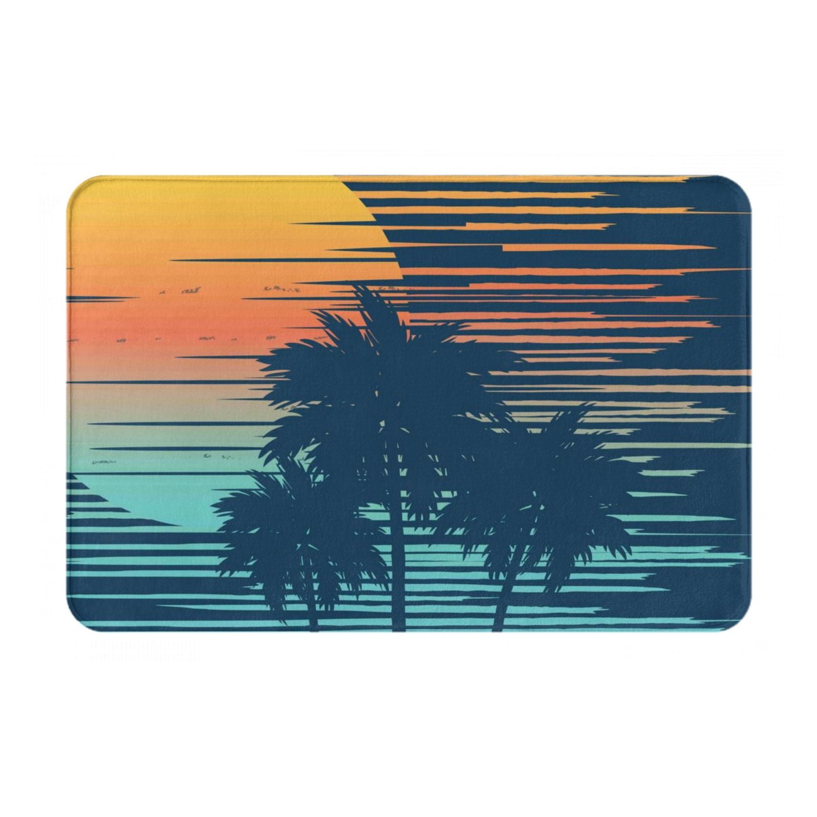 Bingfone Palm Trees Door Mat 16"X24" Front Entrance Non-Slip Low ...