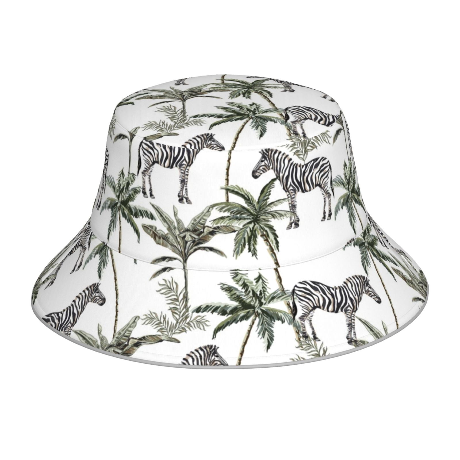 Bingfone Palm Trees Zebra Bucket Hat for Men Women,Packable Reversible ...