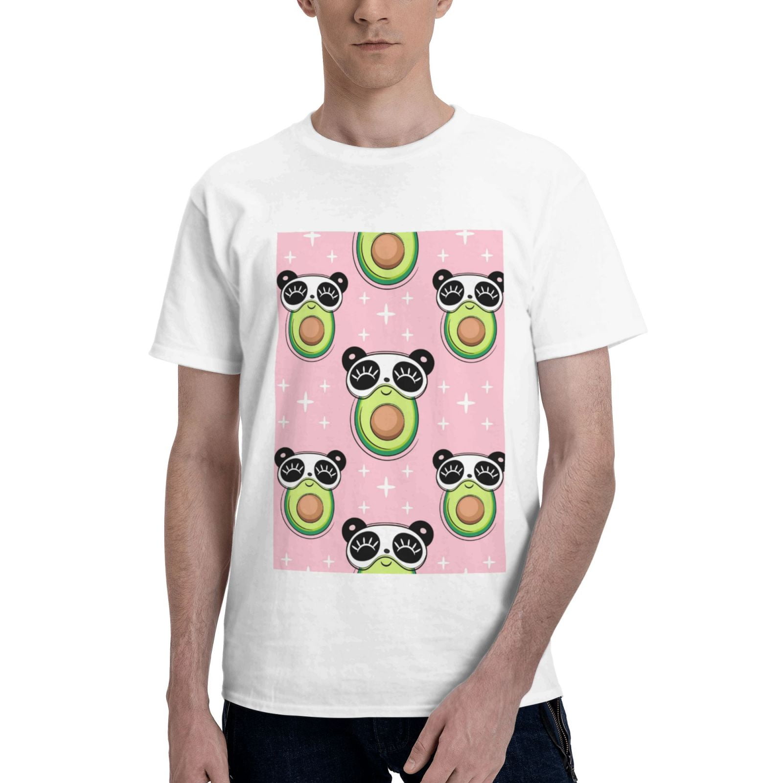 Bingfone Panda Avocado Men'S Loose Fit Short-Sleeve Pocket T-Shirt ...