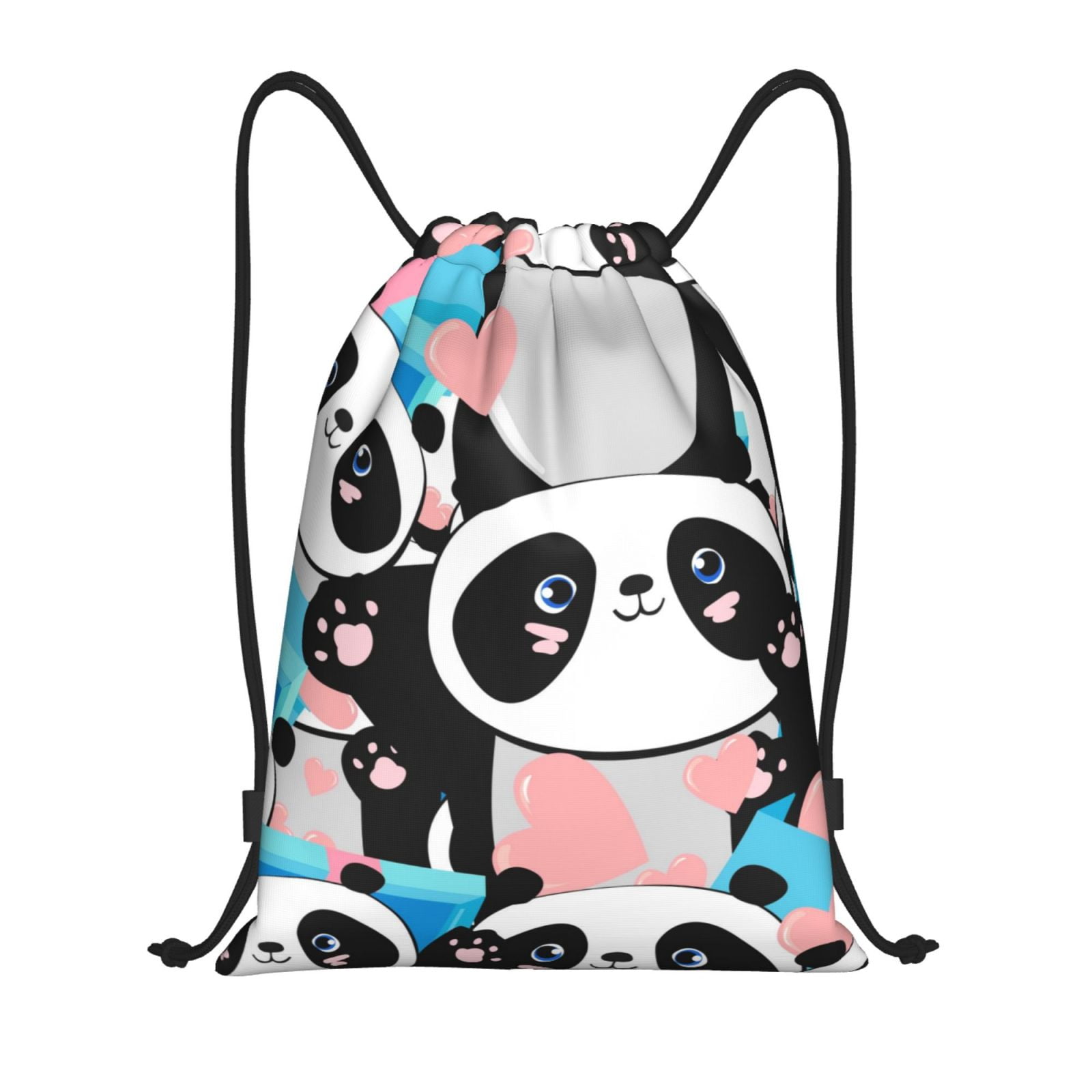 Bingfone Panda Cute Pink Hearts Drawstrings Backpacks Bags For Men ...