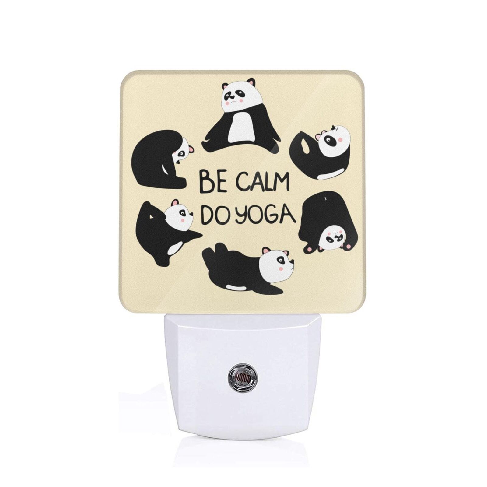 Bingfone Panda Doing Yoga Print Night Lights Plug into Wall,Dusk to ...