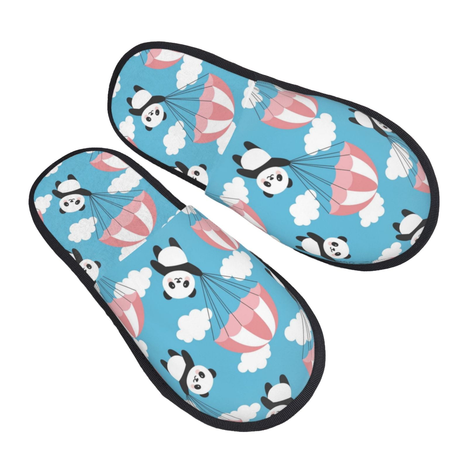 Bingfone Panda Flying In The Sky House Slippers For Women Men With Soft ...